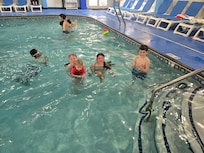 When we went swimming in the inside pool at 7:00 or 7:30