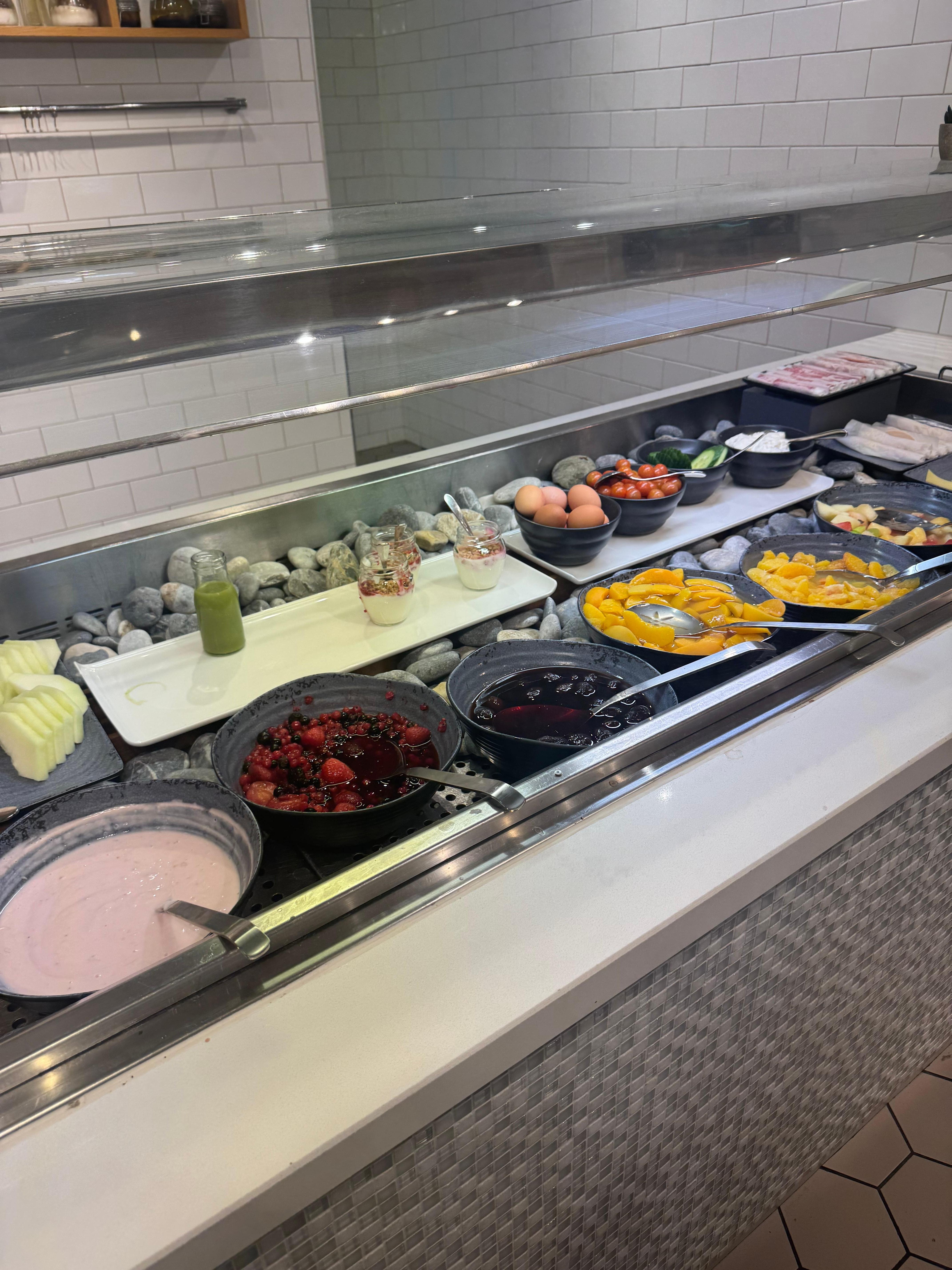 There is also more hot breakfast meats, cereals, juice, etc. 