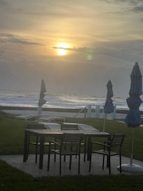 View of the morning sun from our room