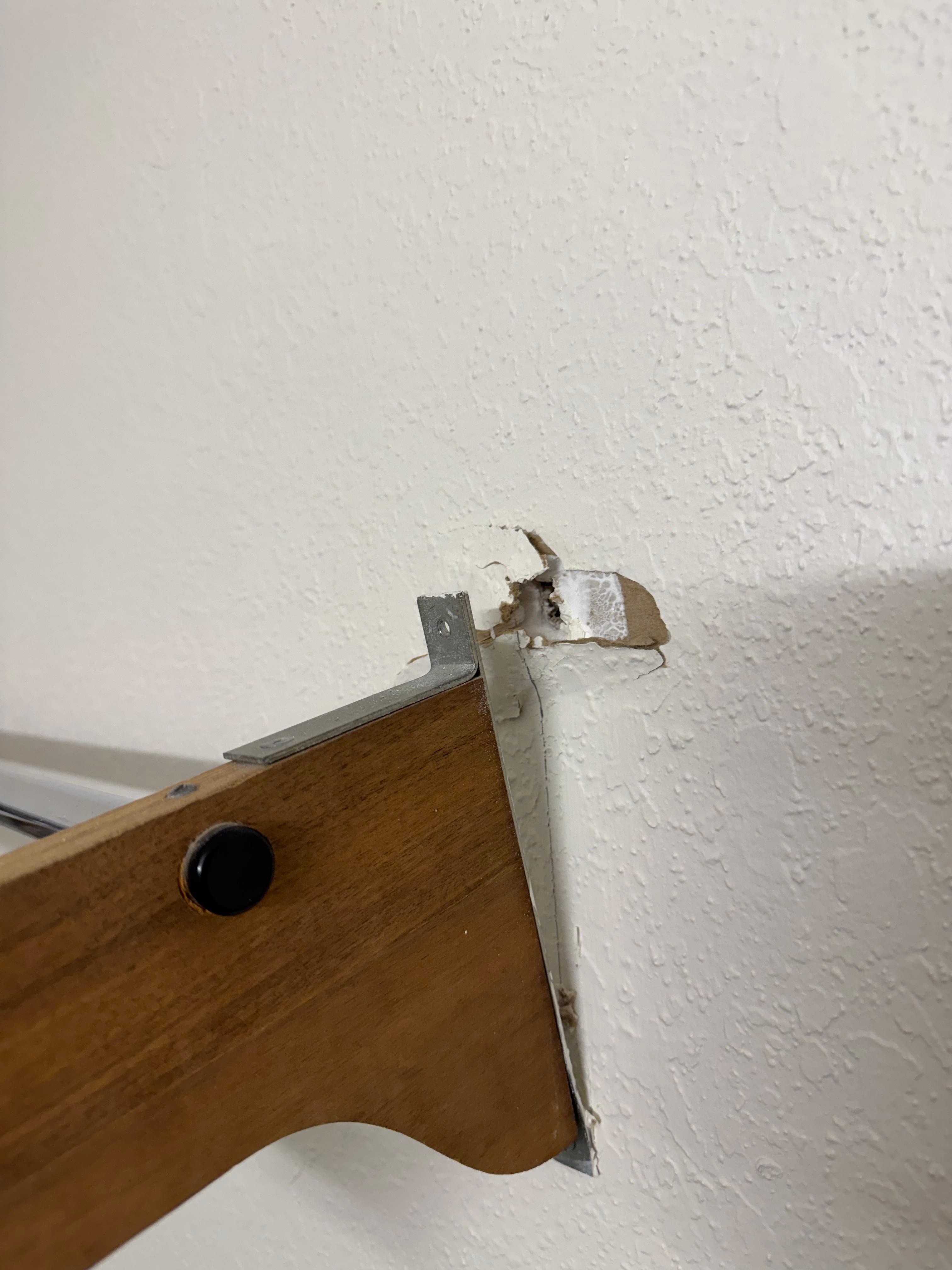 Shelf falling off of the wall