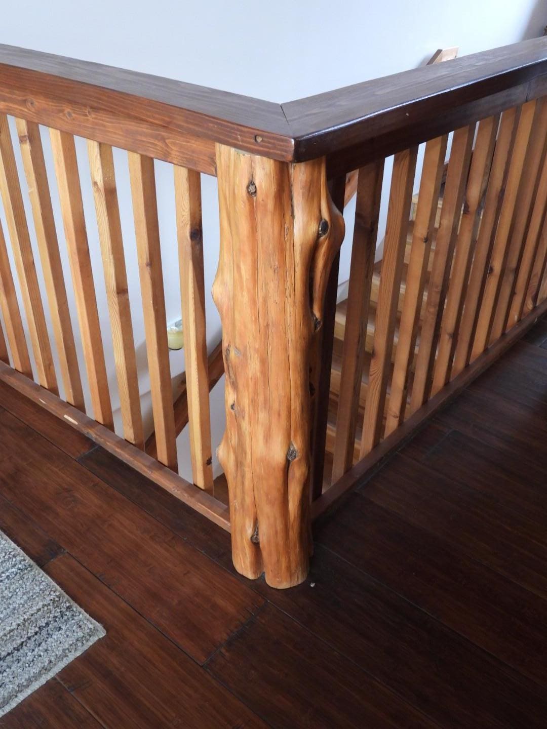 Beautiful woodwork in the lodge and our cabin.