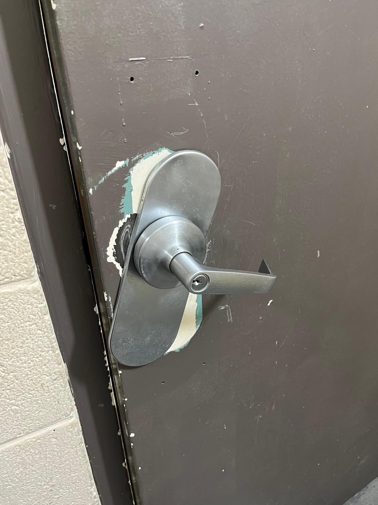 This is another one of the handles in the stairwell up to the rooms.