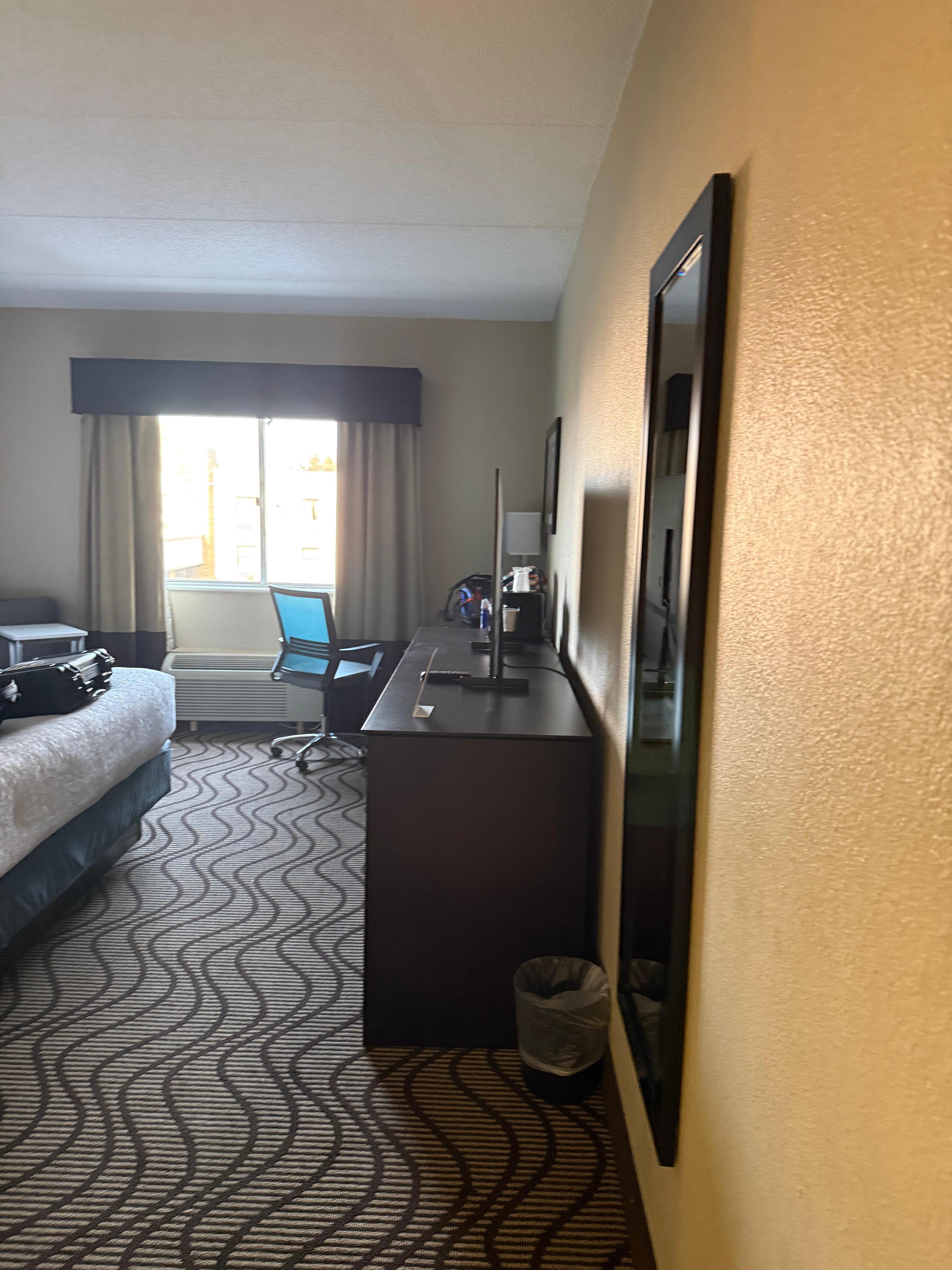 Looking from the door into the room 