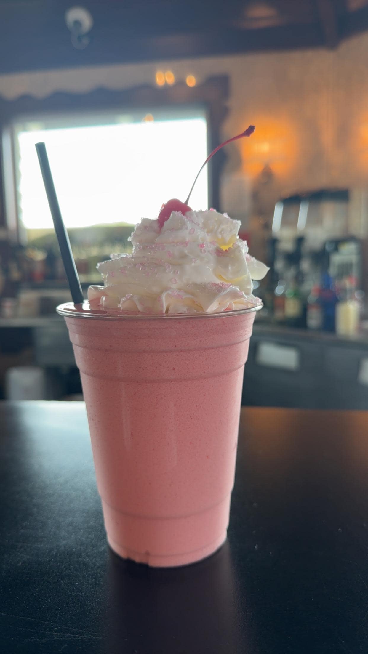 The pink cloud drink is absolutely delicious and super cute 