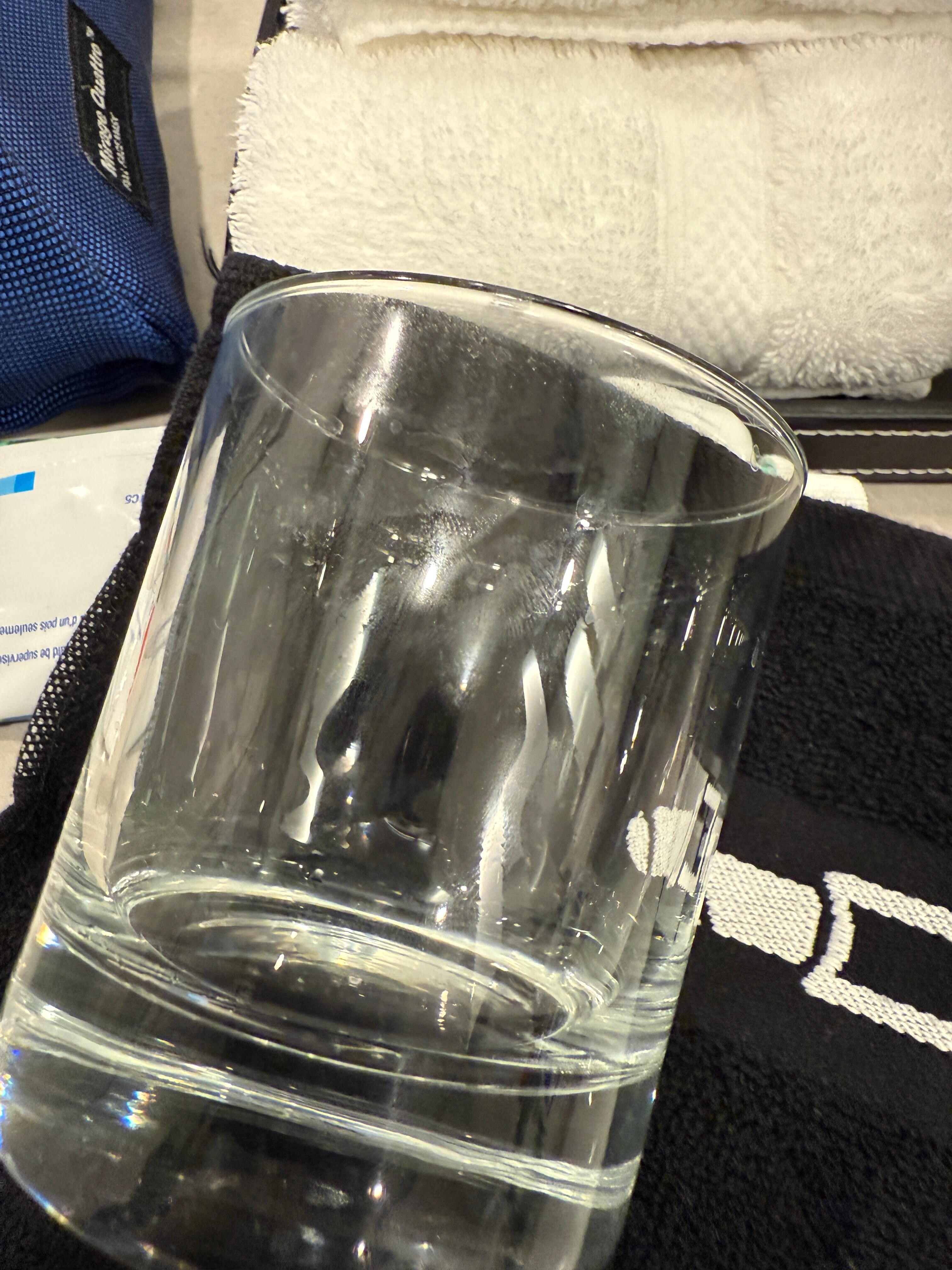 This was the glass in the bathroom  after they apparently had cleaned! 