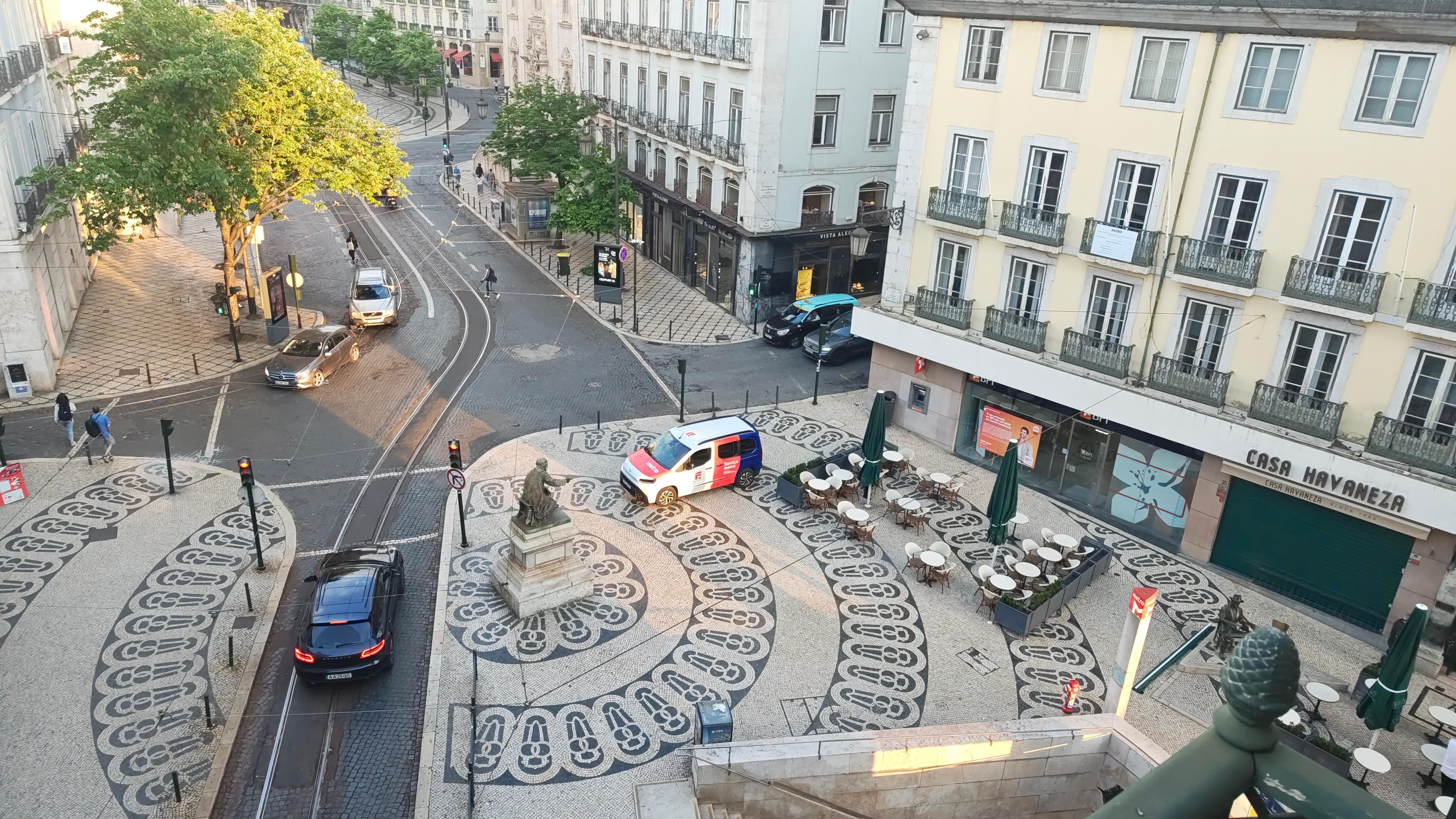 View from balcony.  At night there will be musicians playing below