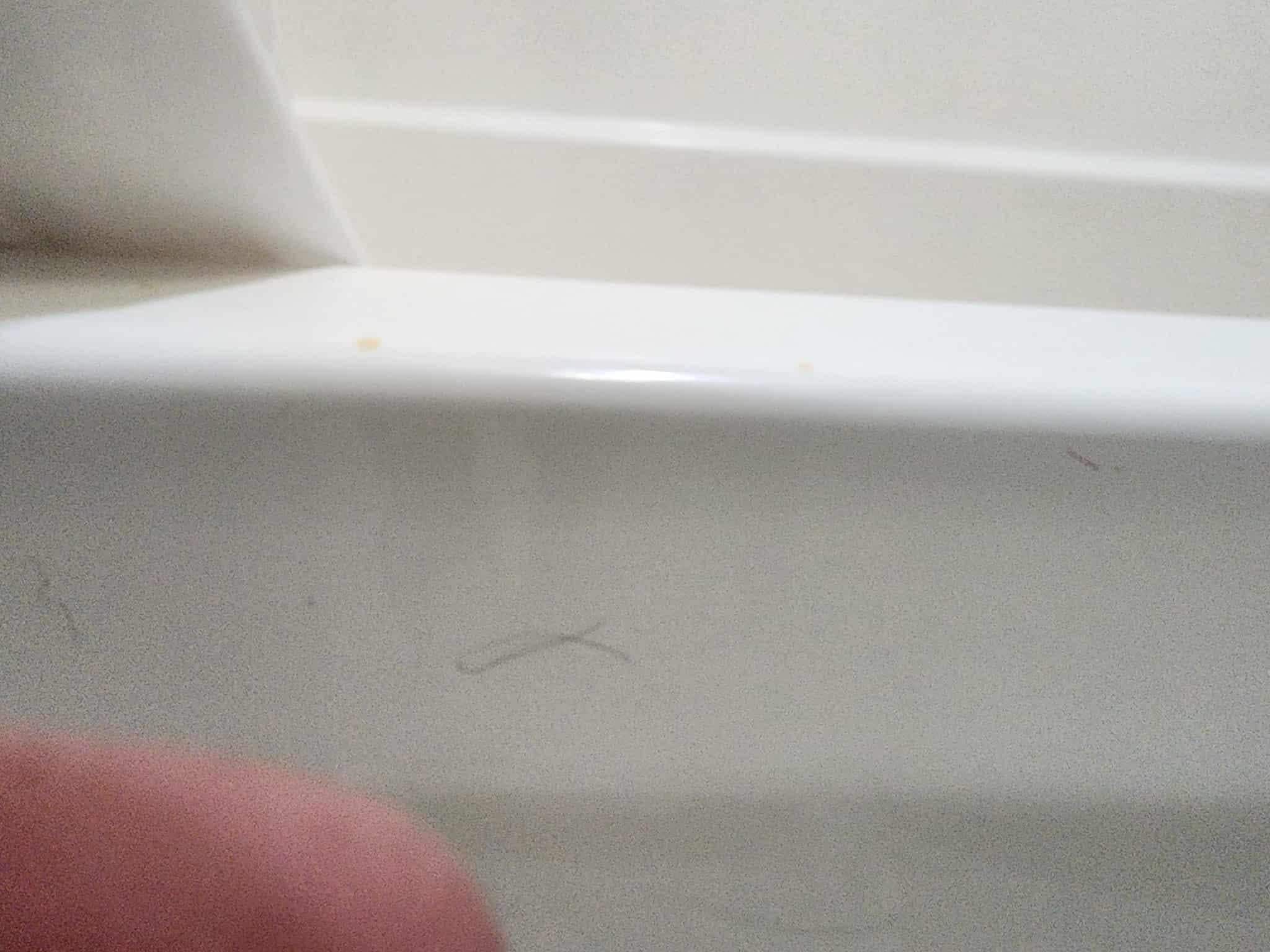 Hair on side of bathtub 