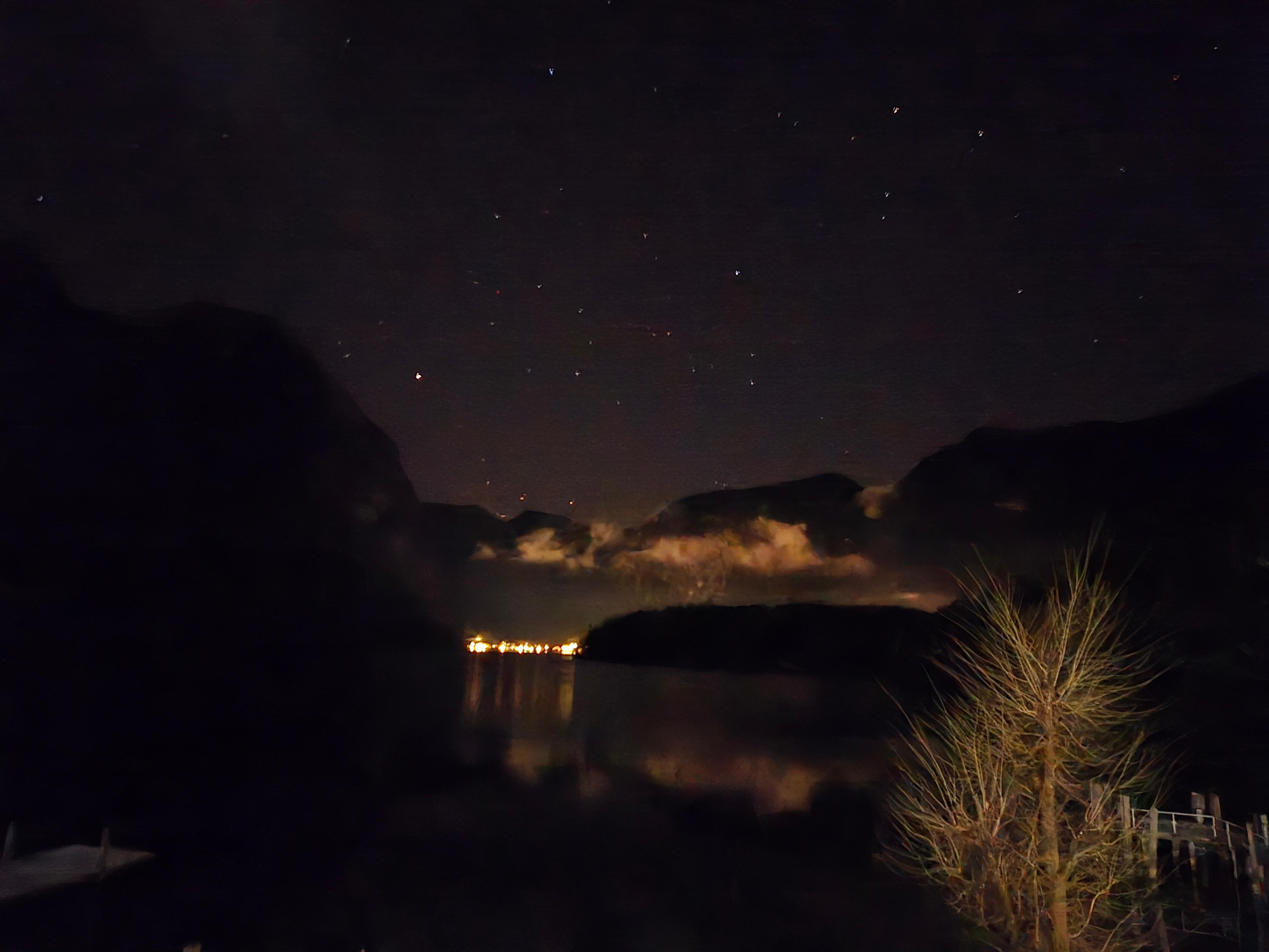 Balcony view at night