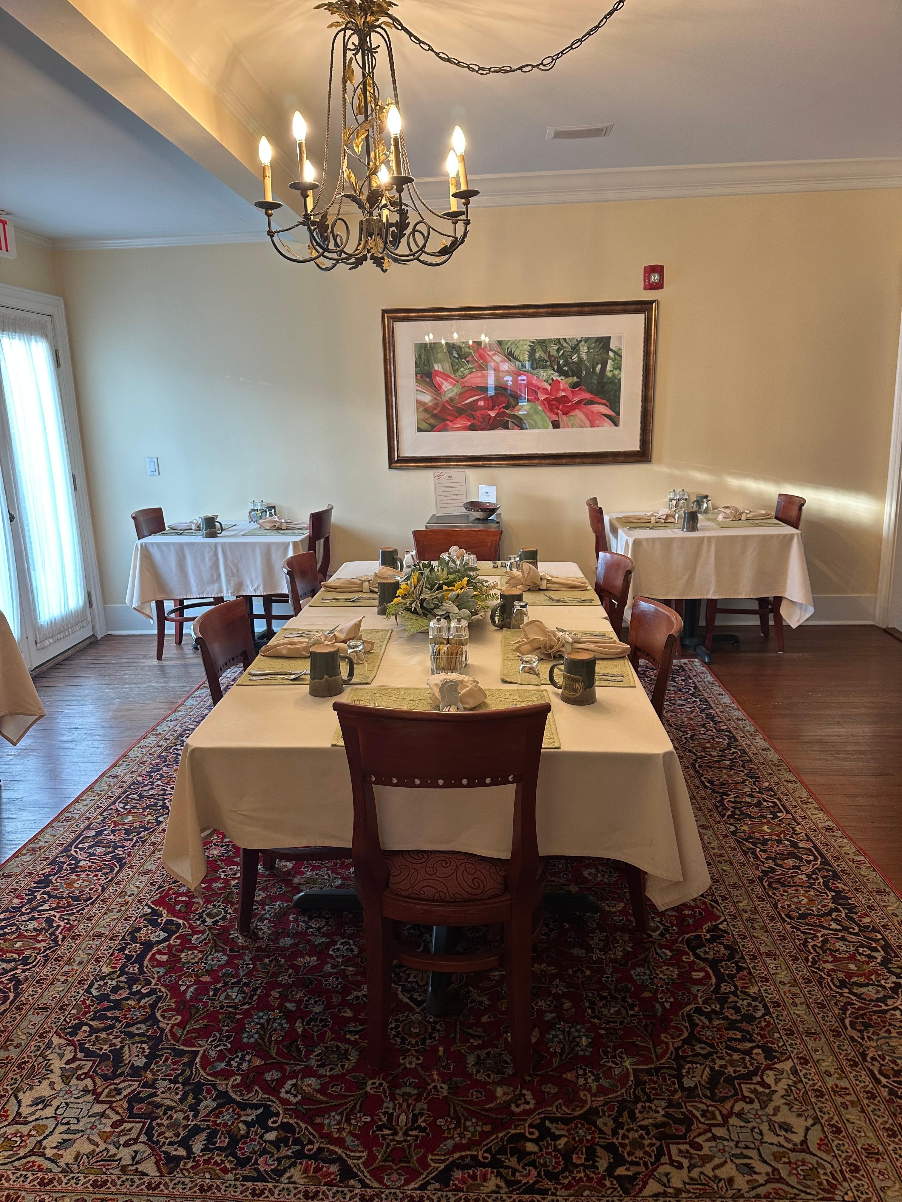 Dining room for breakfast.  There is also a choice of breakfast on the porch.  