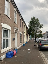 The street by the accommodation was very littered