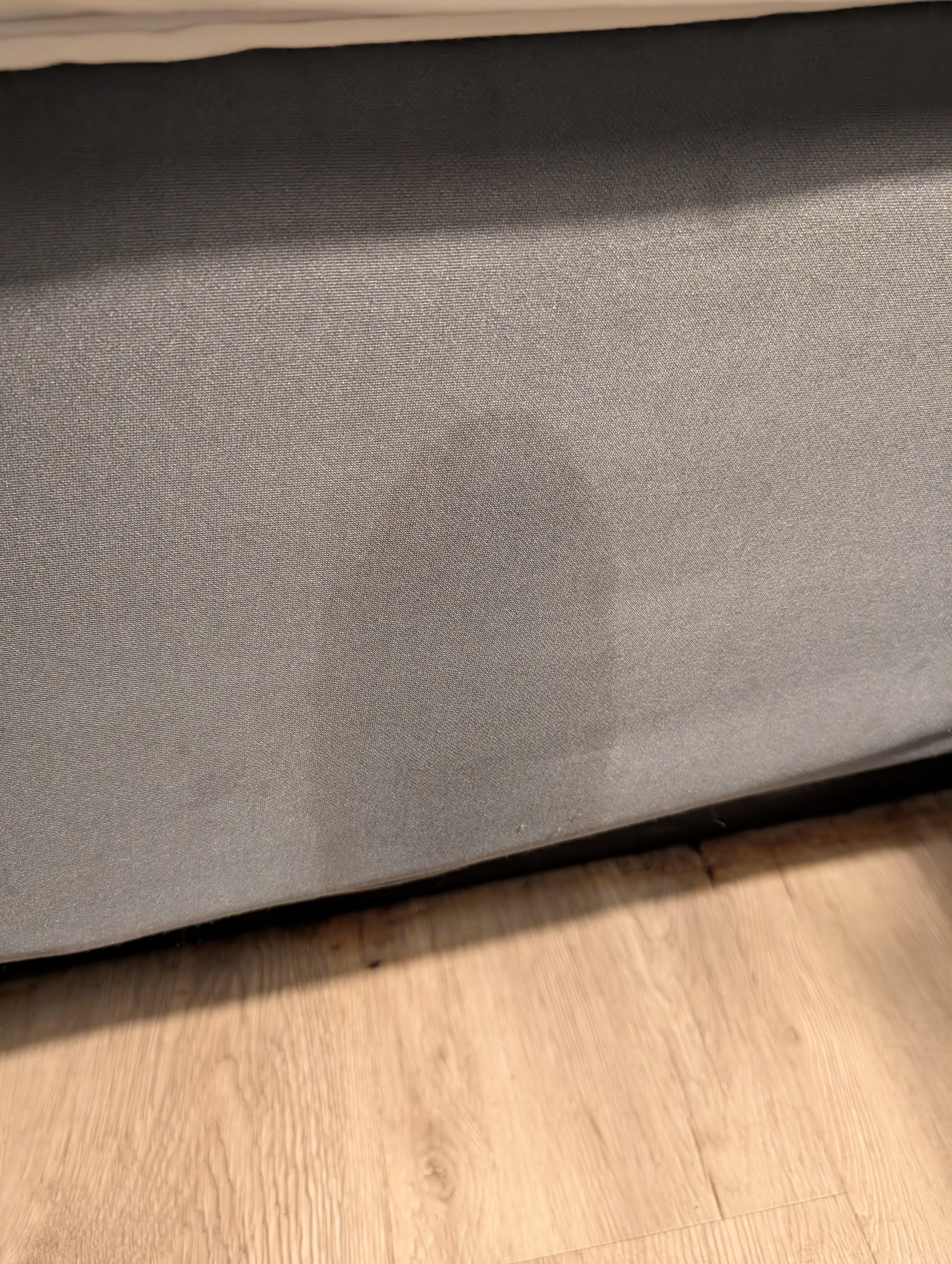 Stain on bed skirt 
