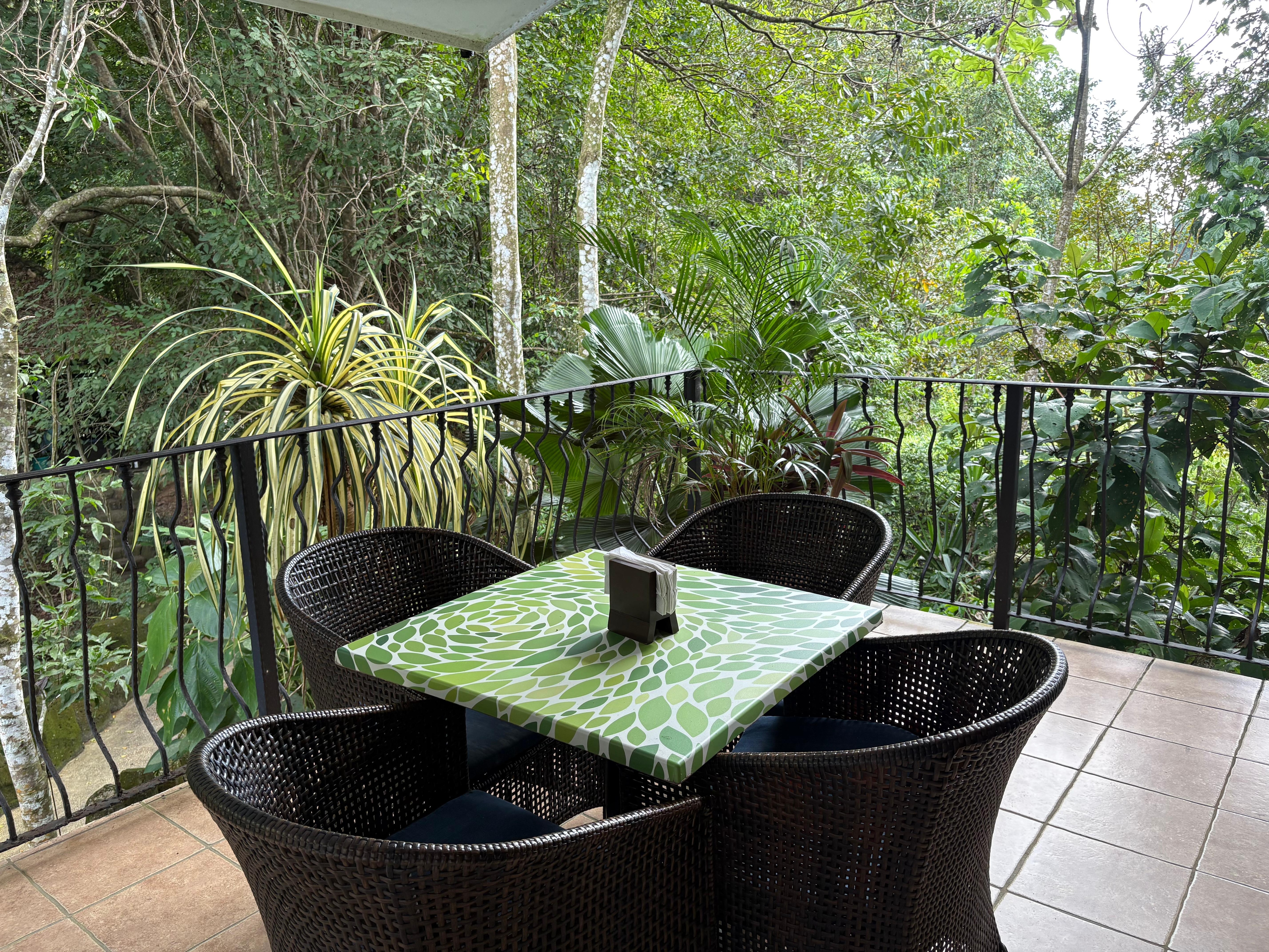 On our balcony with outdoor kichenet