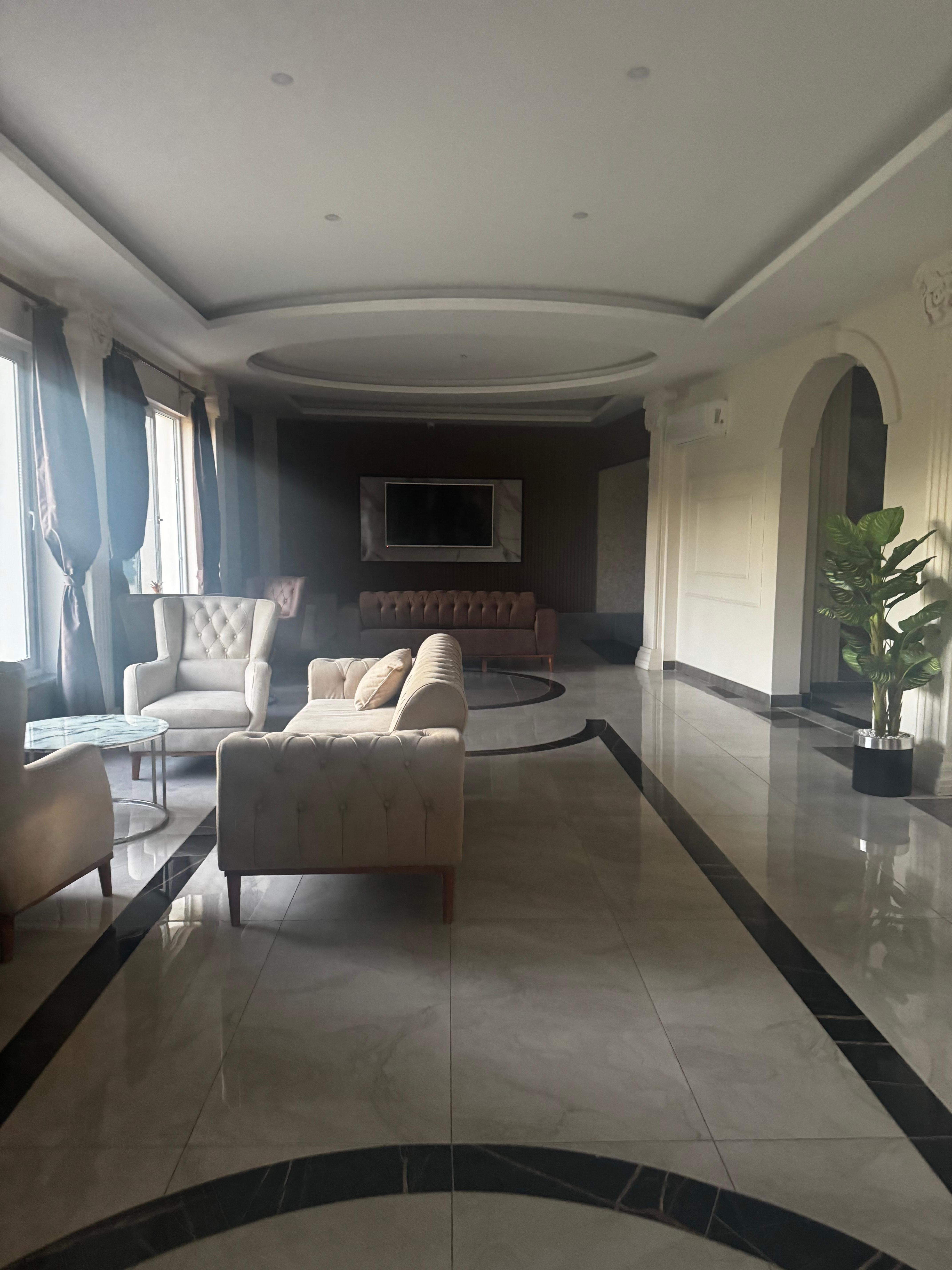 Reception area very clean, spacious and comfortable 