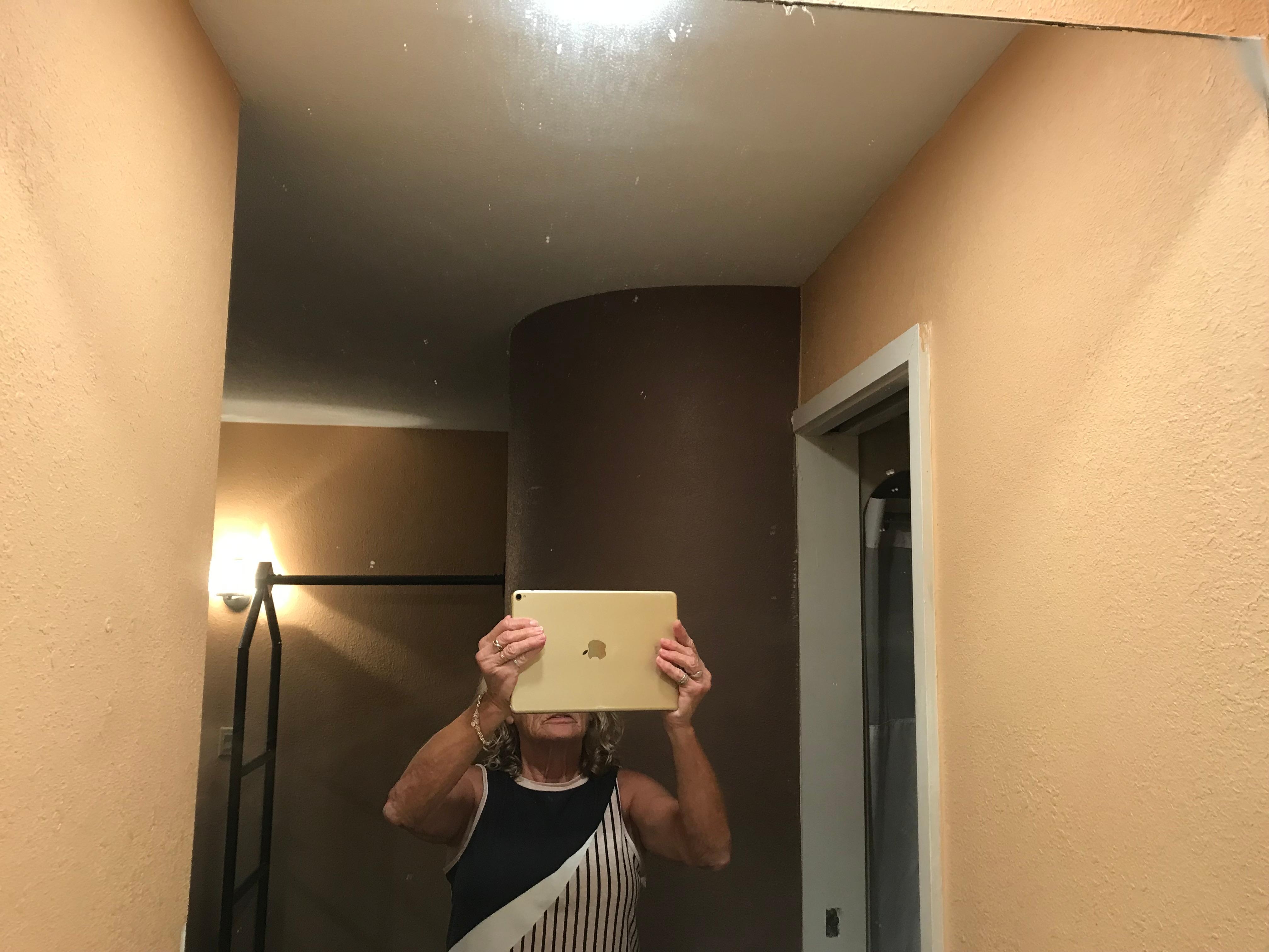 Mirror looked like it had splatters on it. Plus the room stunk like musty dirty water.