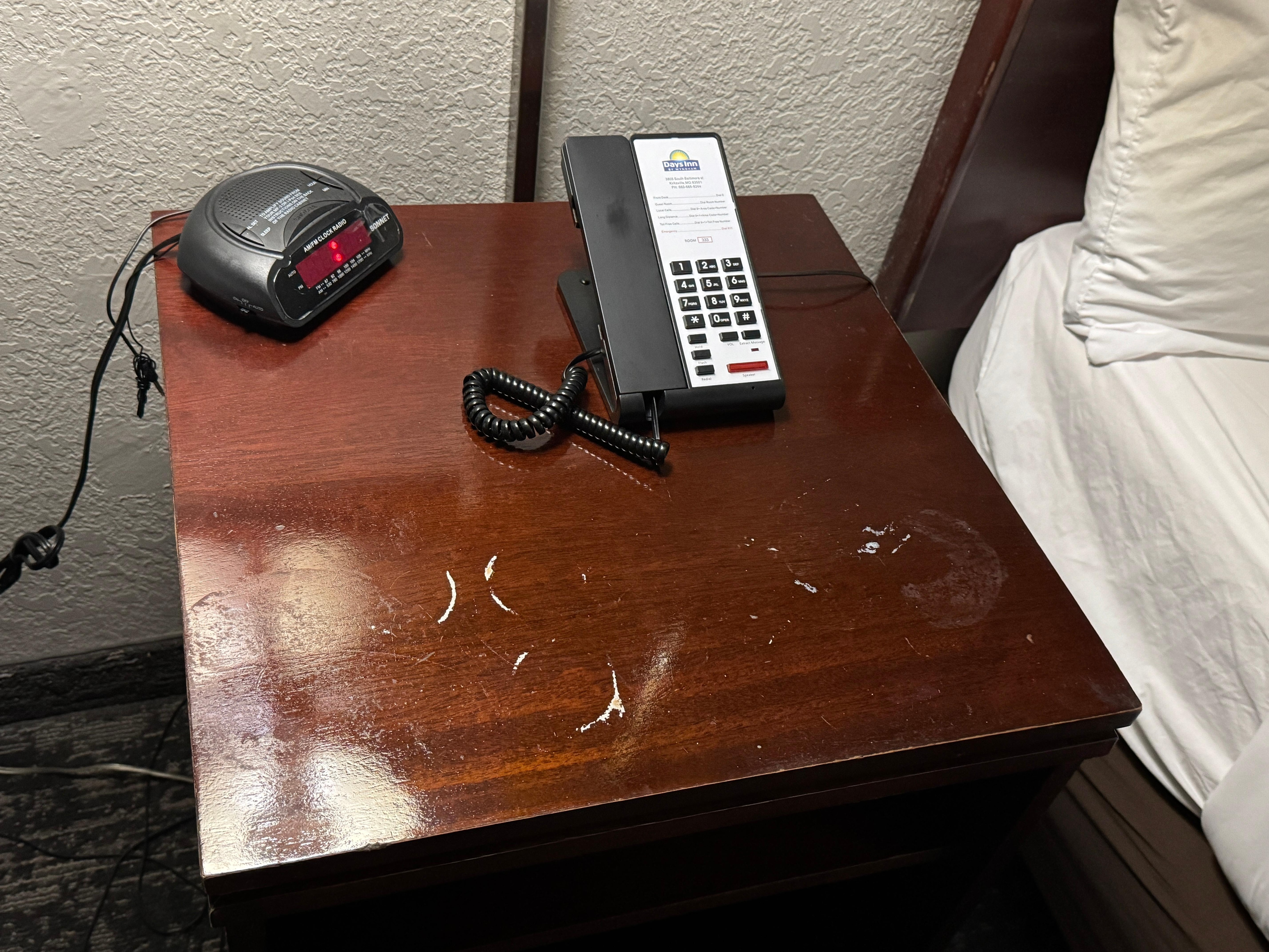 Water damaged night stand