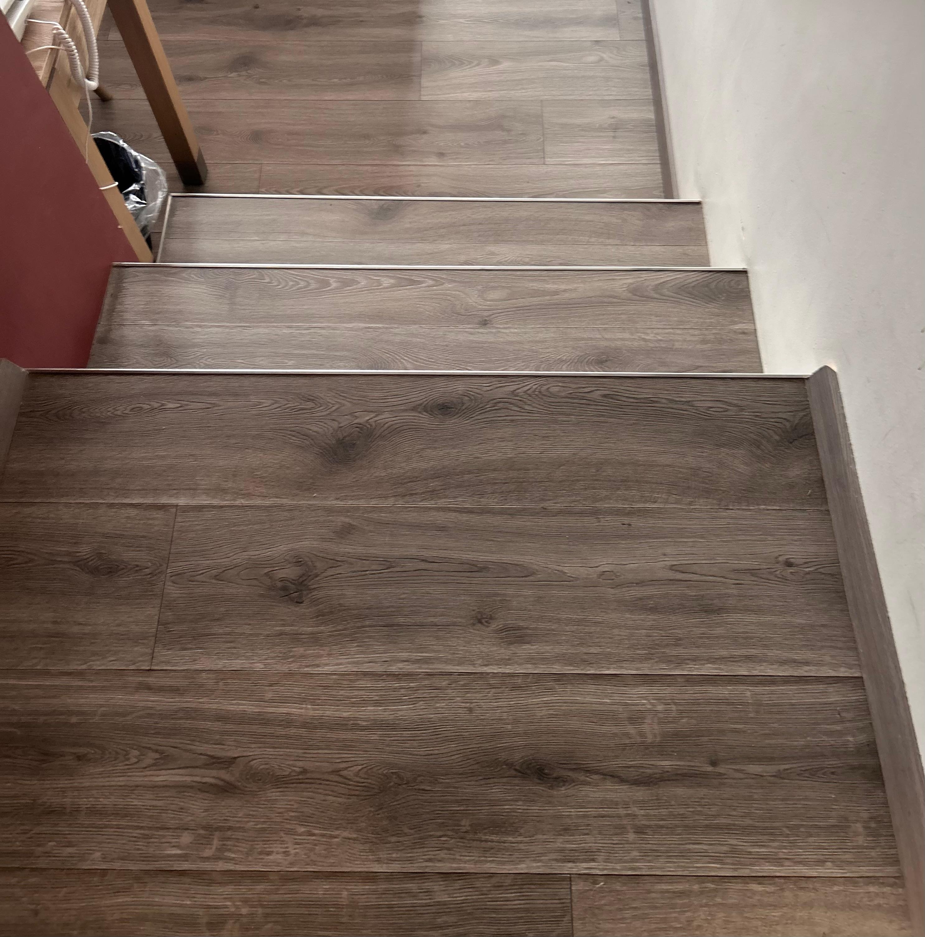 These stairs were very high like probably 8 to 10 inches which is definitely not up to in America and very unsafe. 