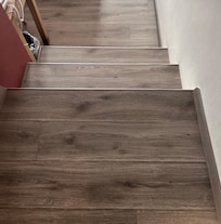 These stairs were very high like probably 8 to 10 inches which is definitely not up to in America and very unsafe.