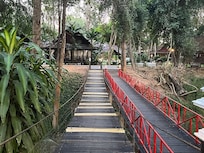 little bridge between the two restaurants