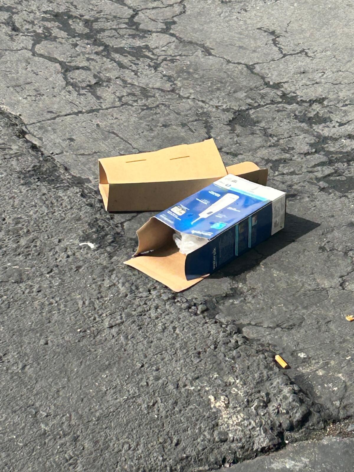 Waste abandoned in the parking lot