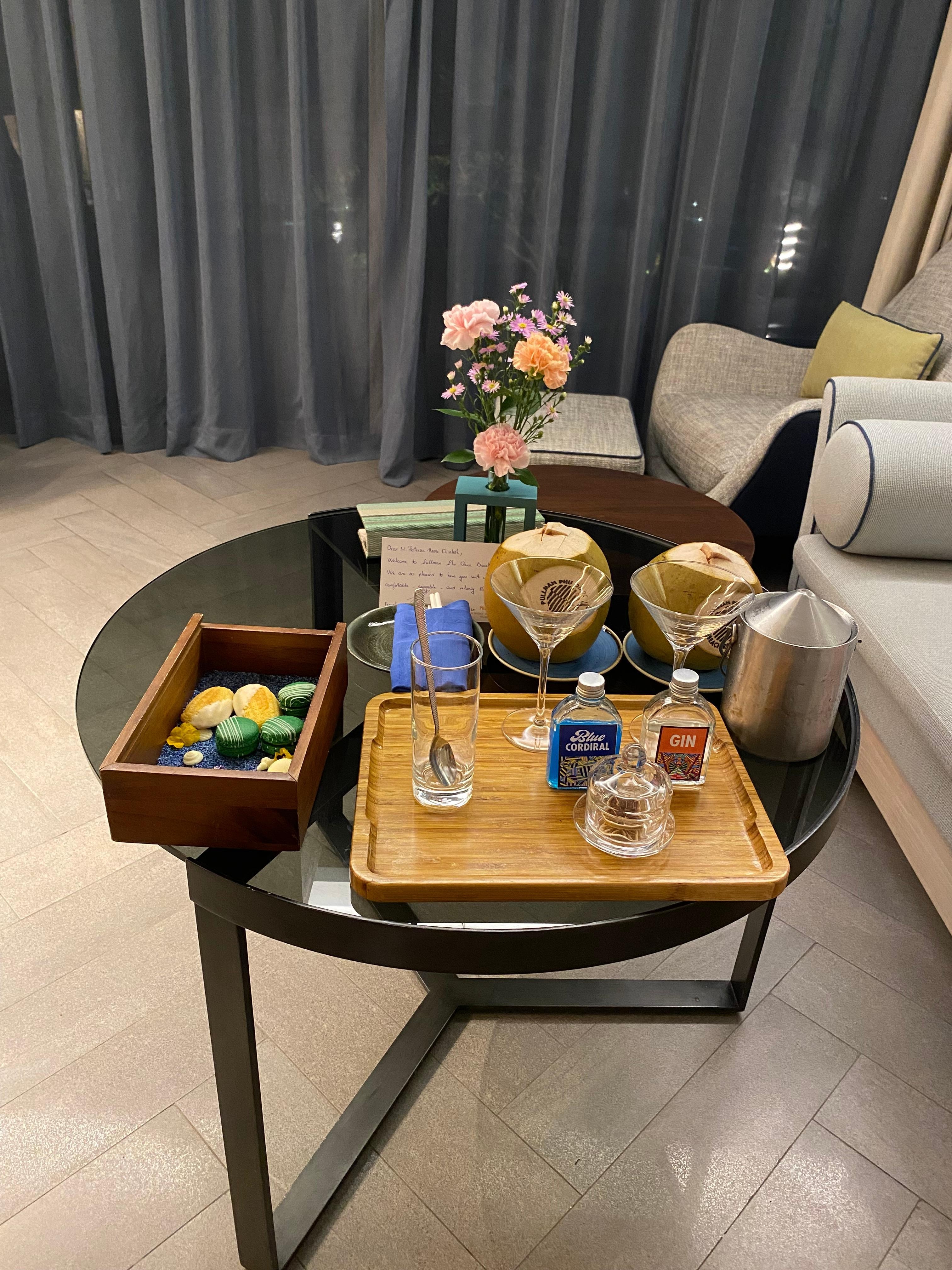 Velkomsthilsen ved ankomst (hadde executive rom)