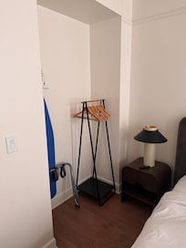 No closet or cabinets