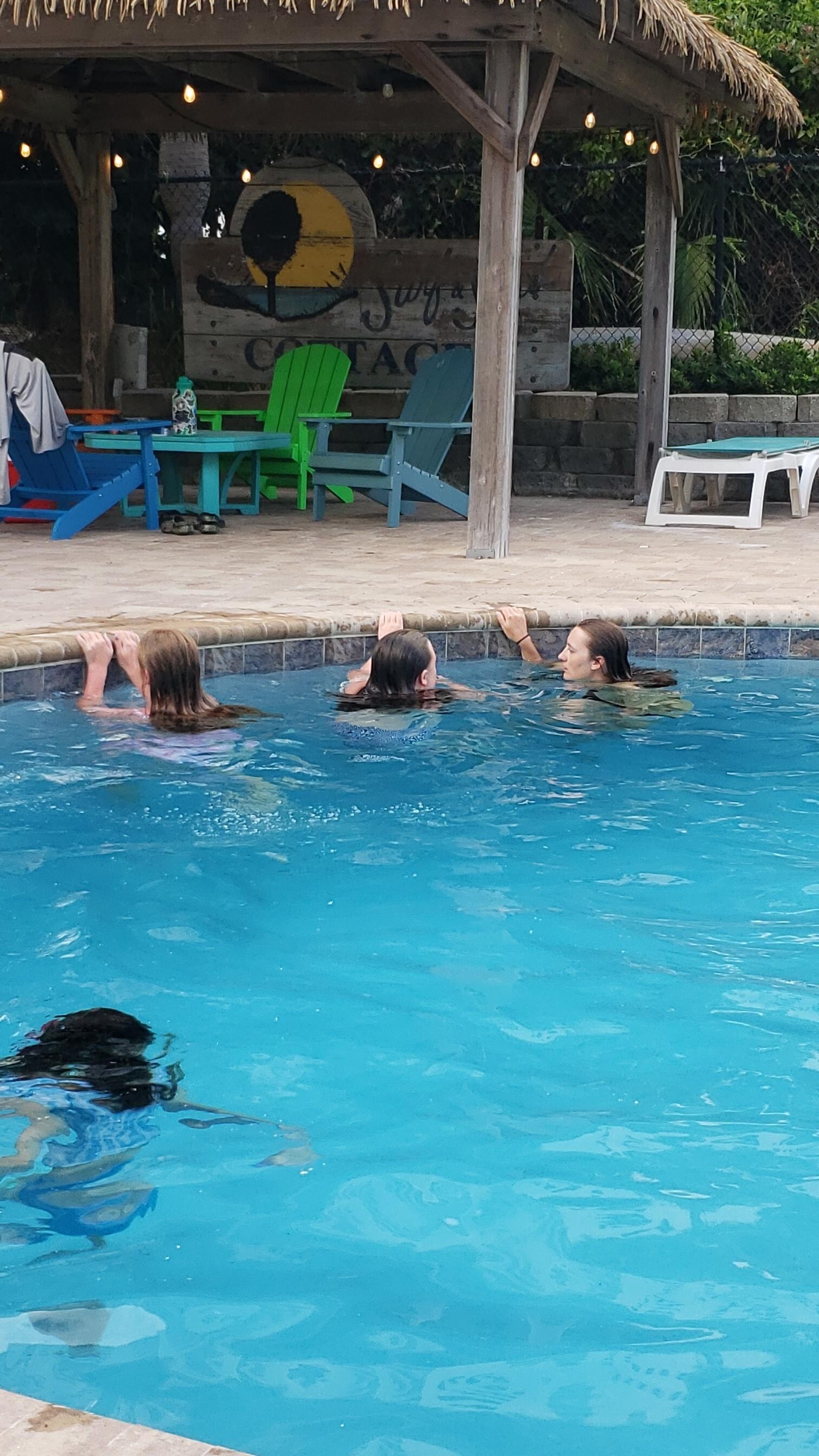 Pool was perfect with plenty of various seating areas and loungers. Even has a misting area you can sit in. 