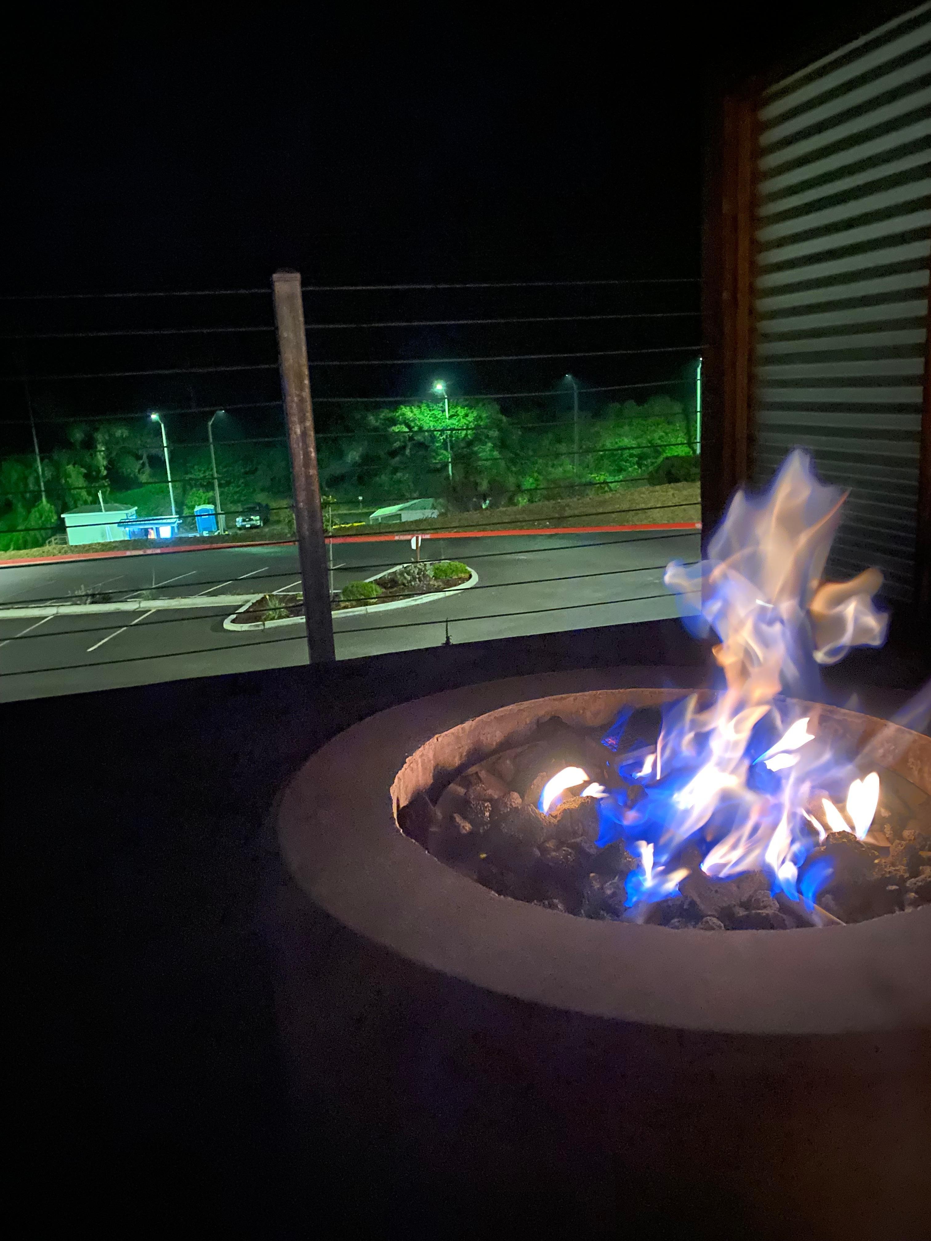 This was at night while using our private fire pit. 