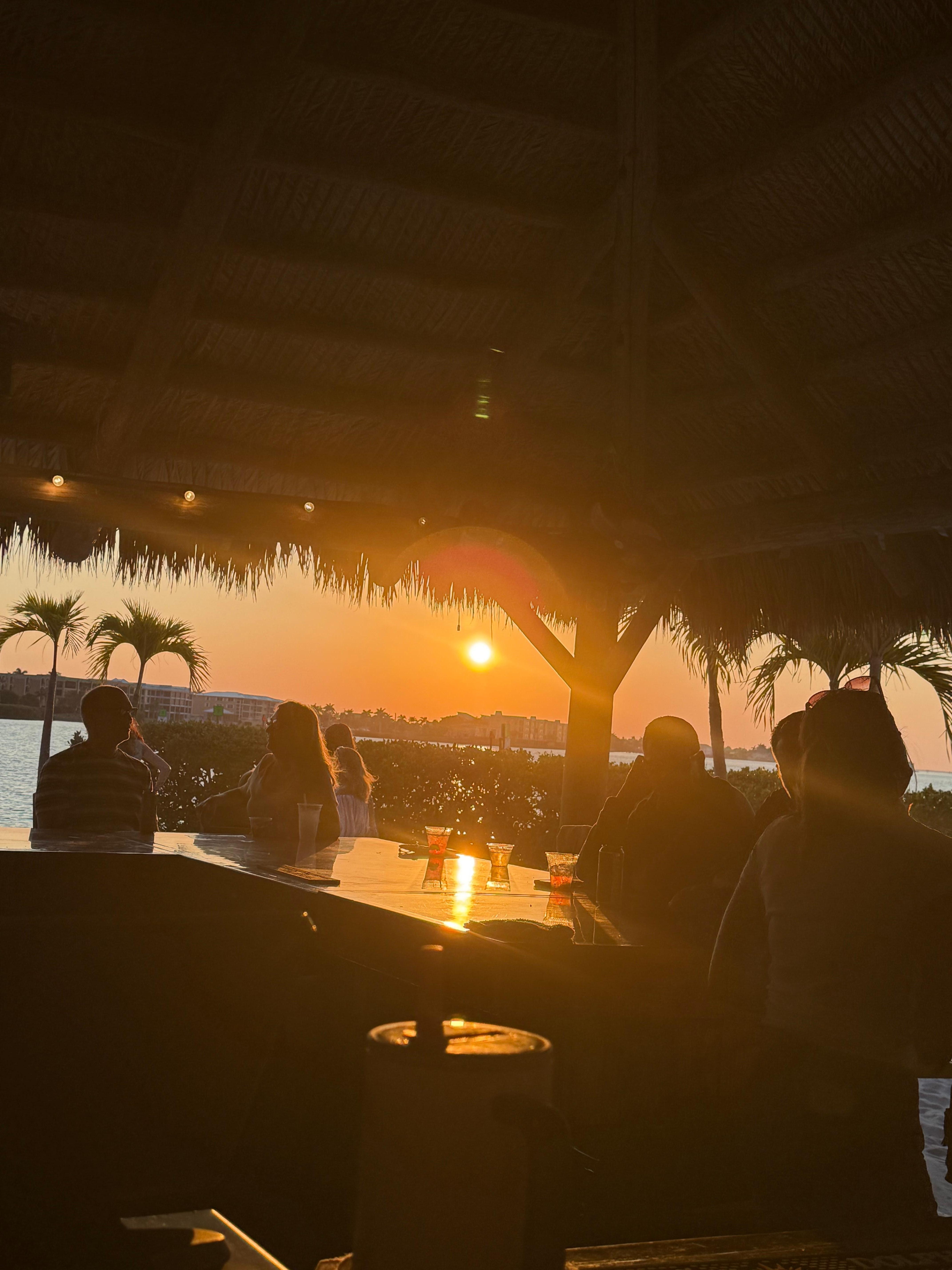 Sunset from tiki bar