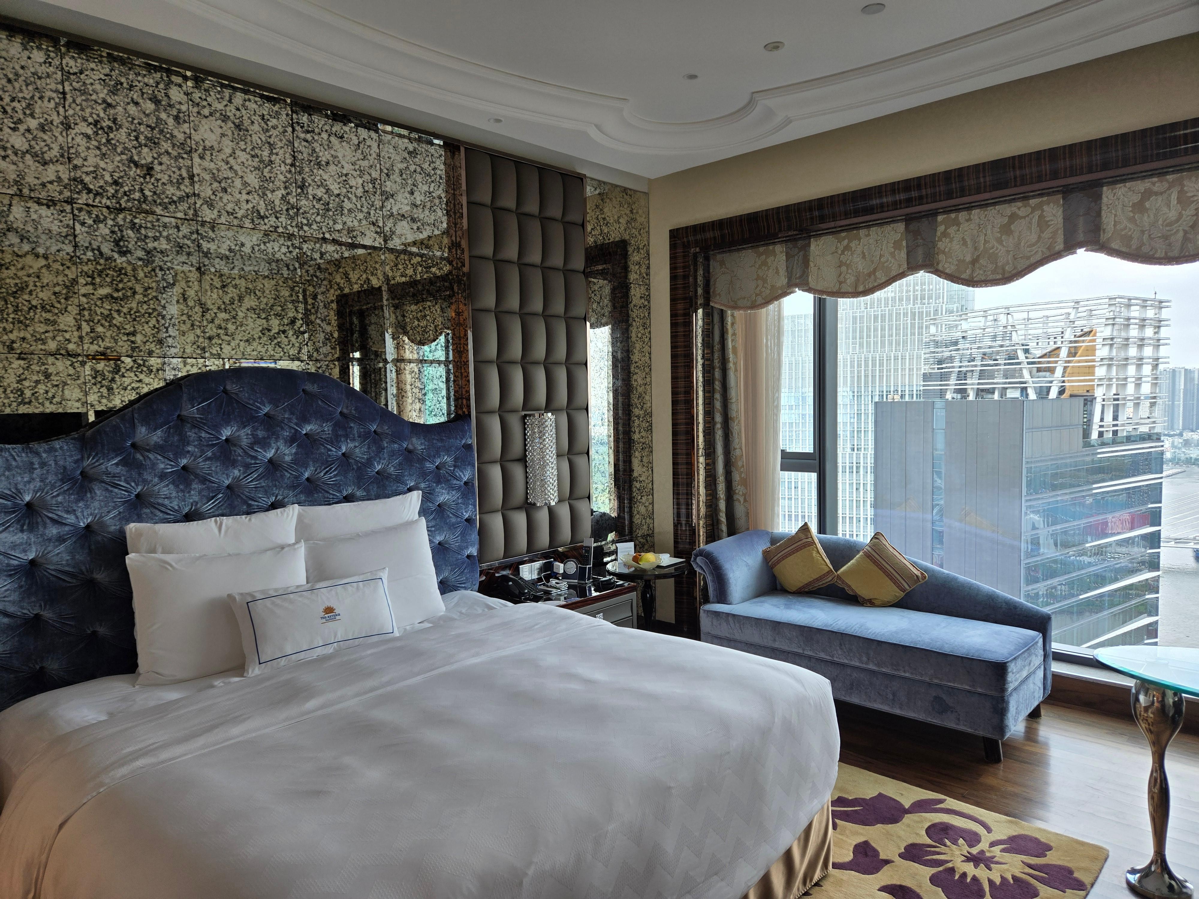 Our room...I loved the chaise lounge with the views of the city and river 