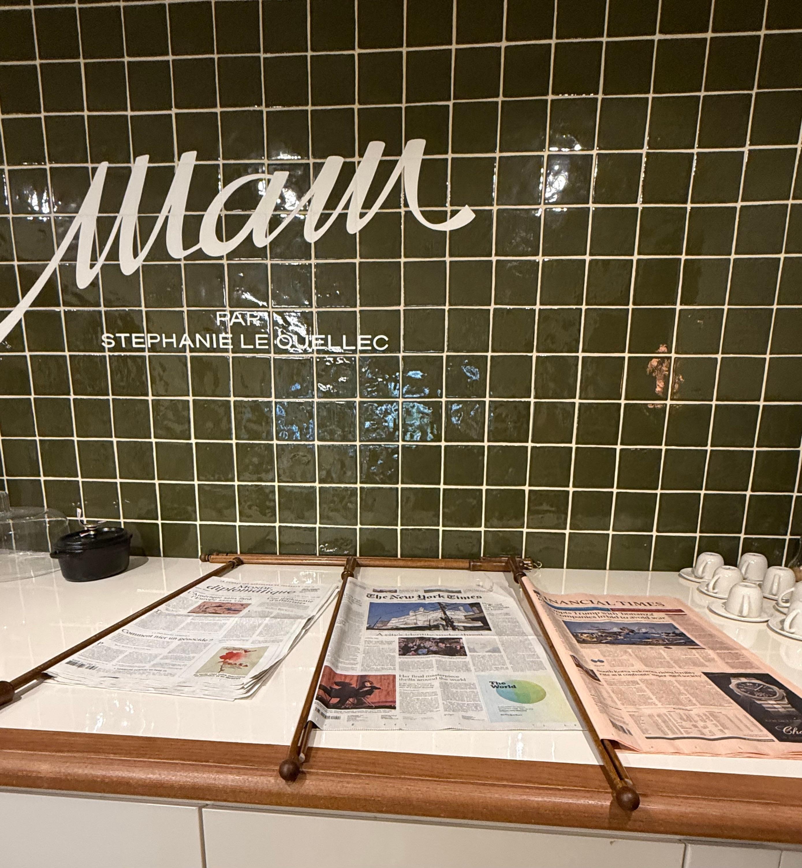 I appreciated print copies of the New York Times & FT every morning.
