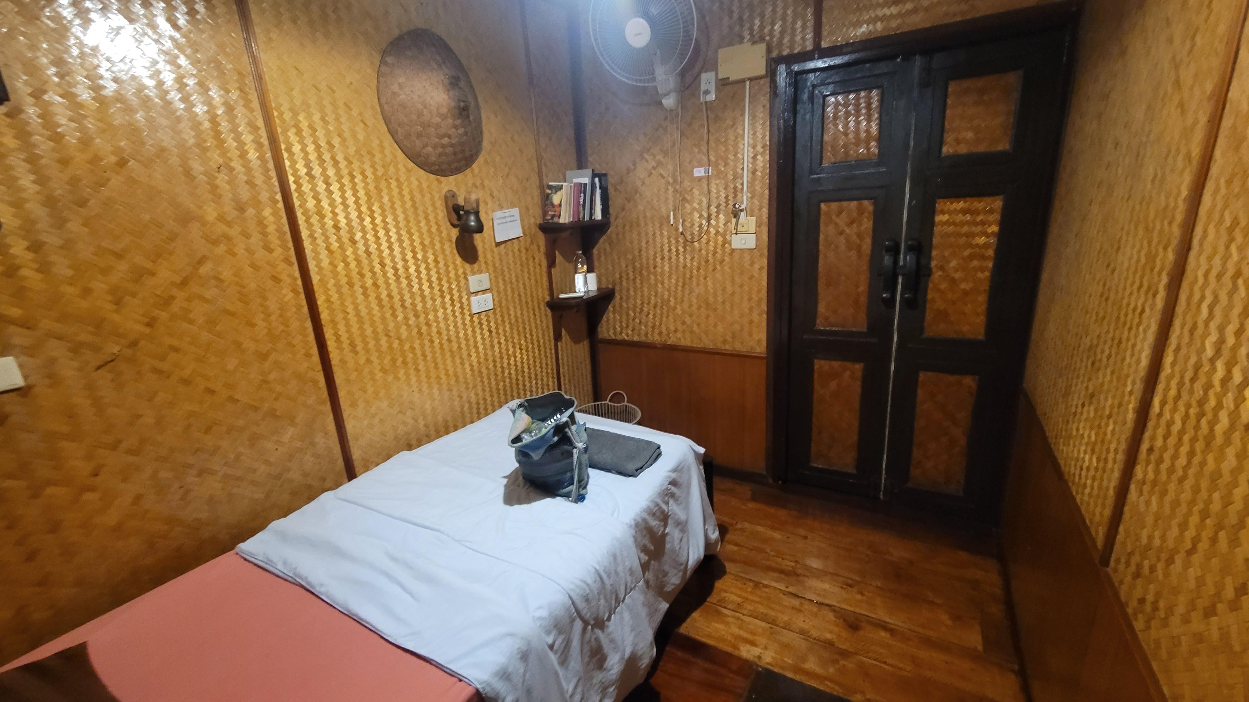 Door locked with a wooden "bolt"