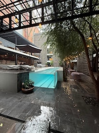 The lobby. We couldn’t swim bc of the rain but my daughter thought it was a very cool pool.