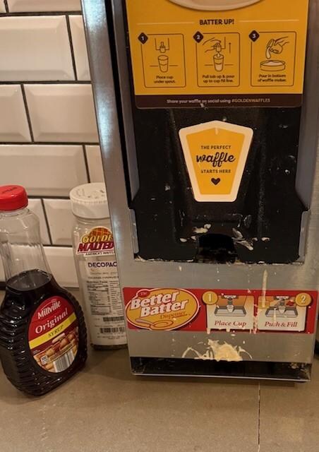 Pic taken night of check in and uncleaned either day even after showing the manager at the desk