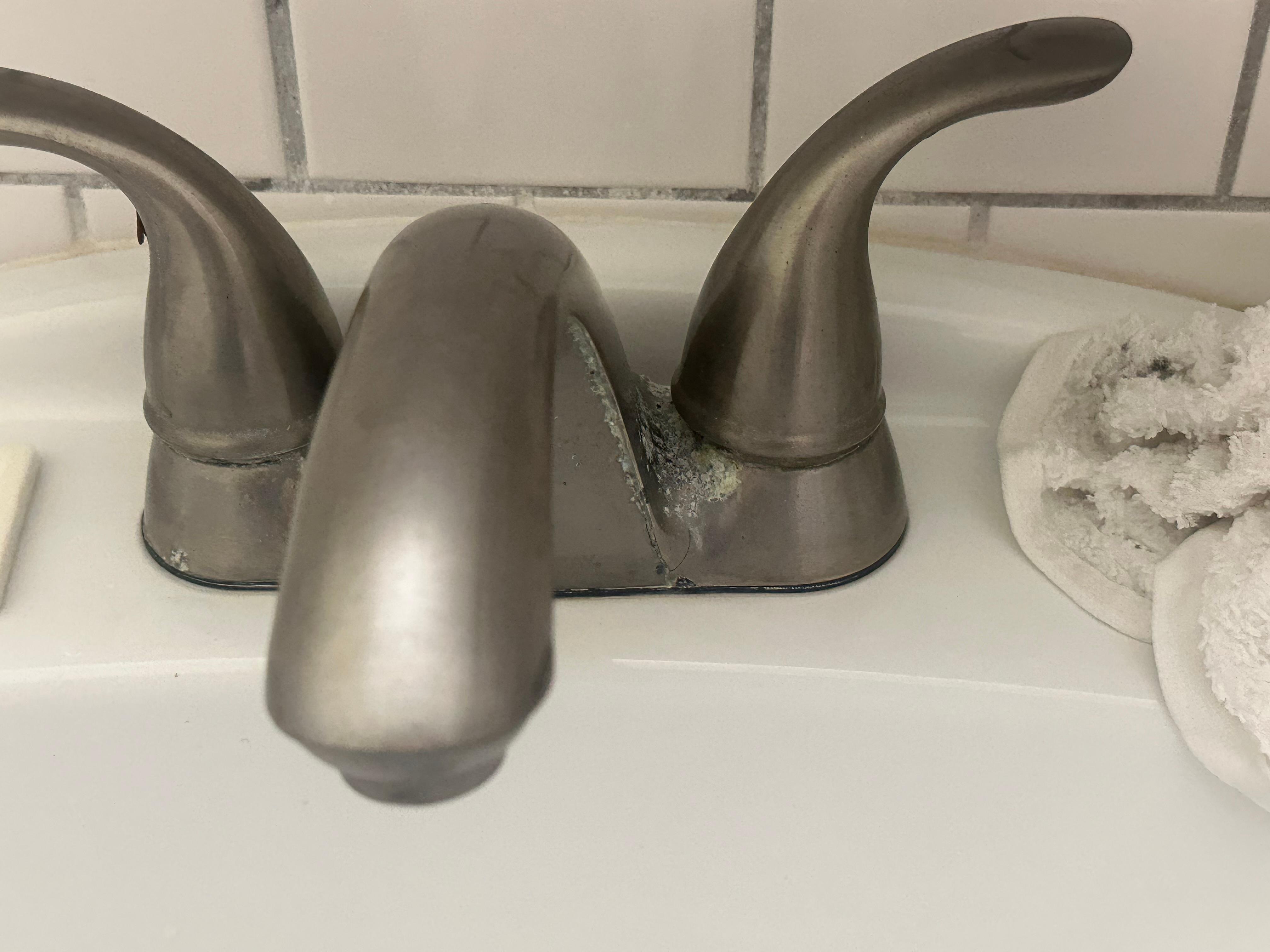 Corroded bathroom faucet