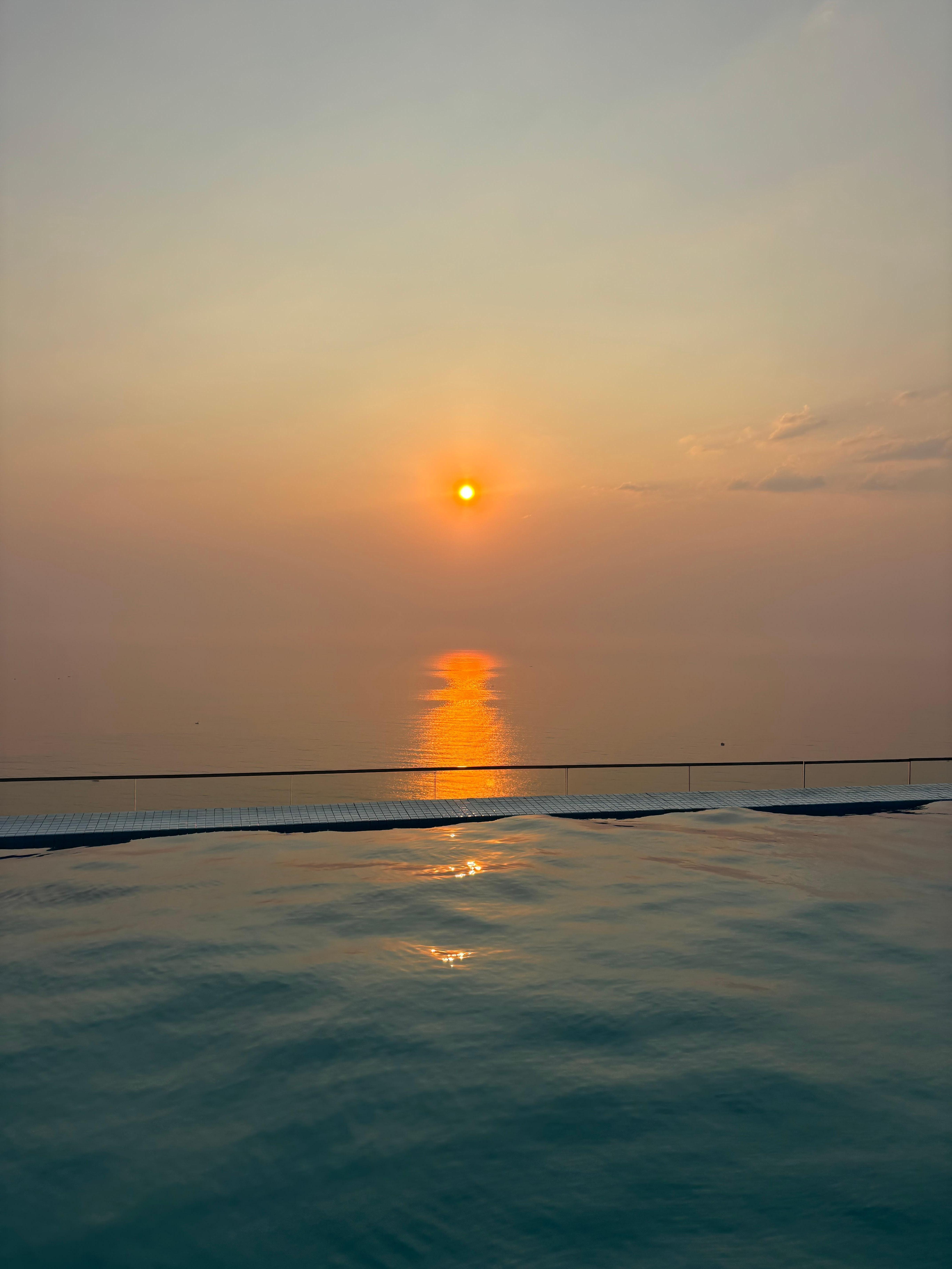 View from pool at sunrise