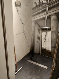 Shower and a lot of dirty smells.