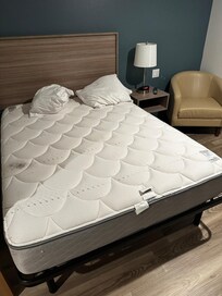 No sheets on the bed