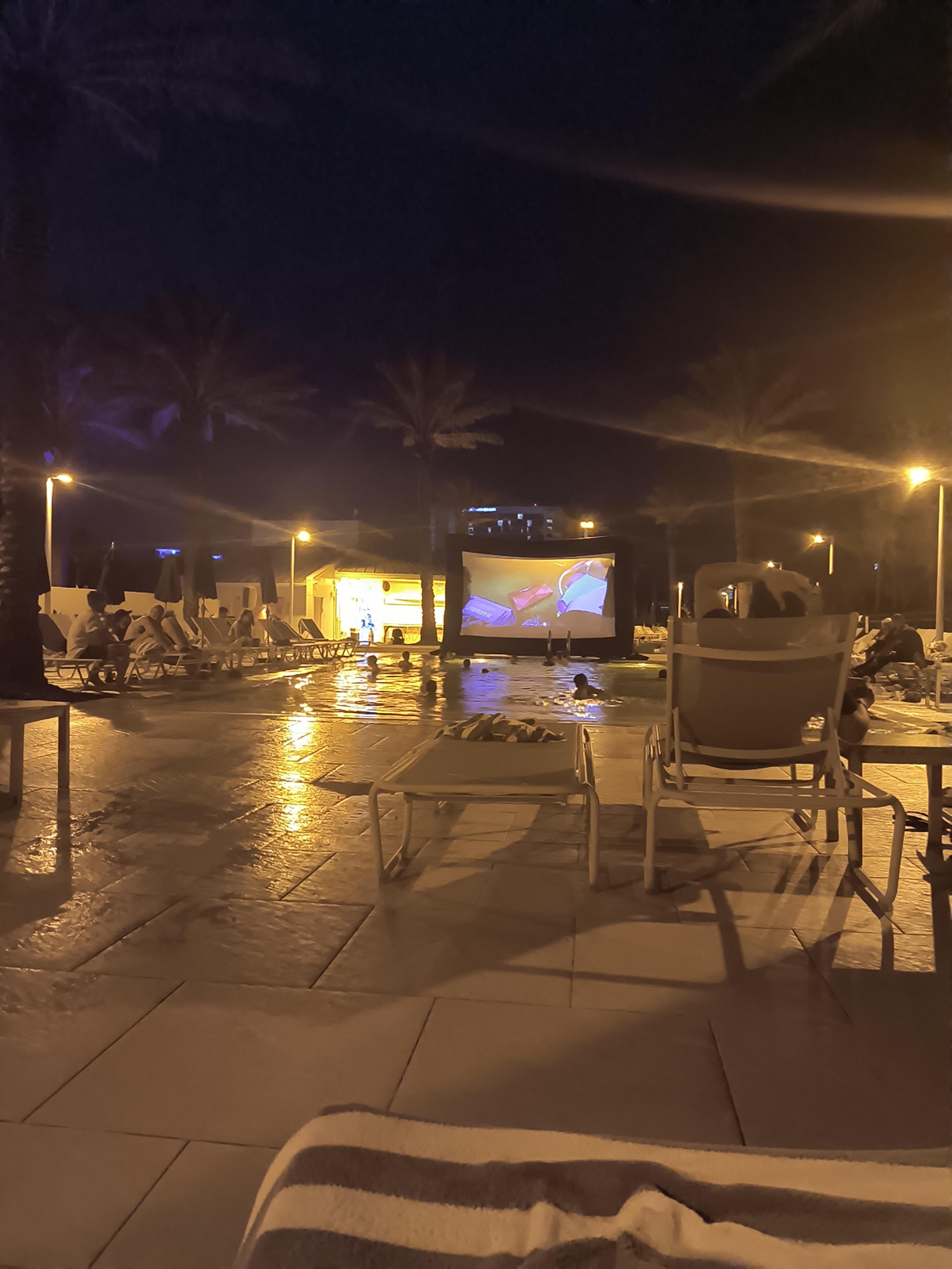 Nightly movie by the pool  for the kids! 