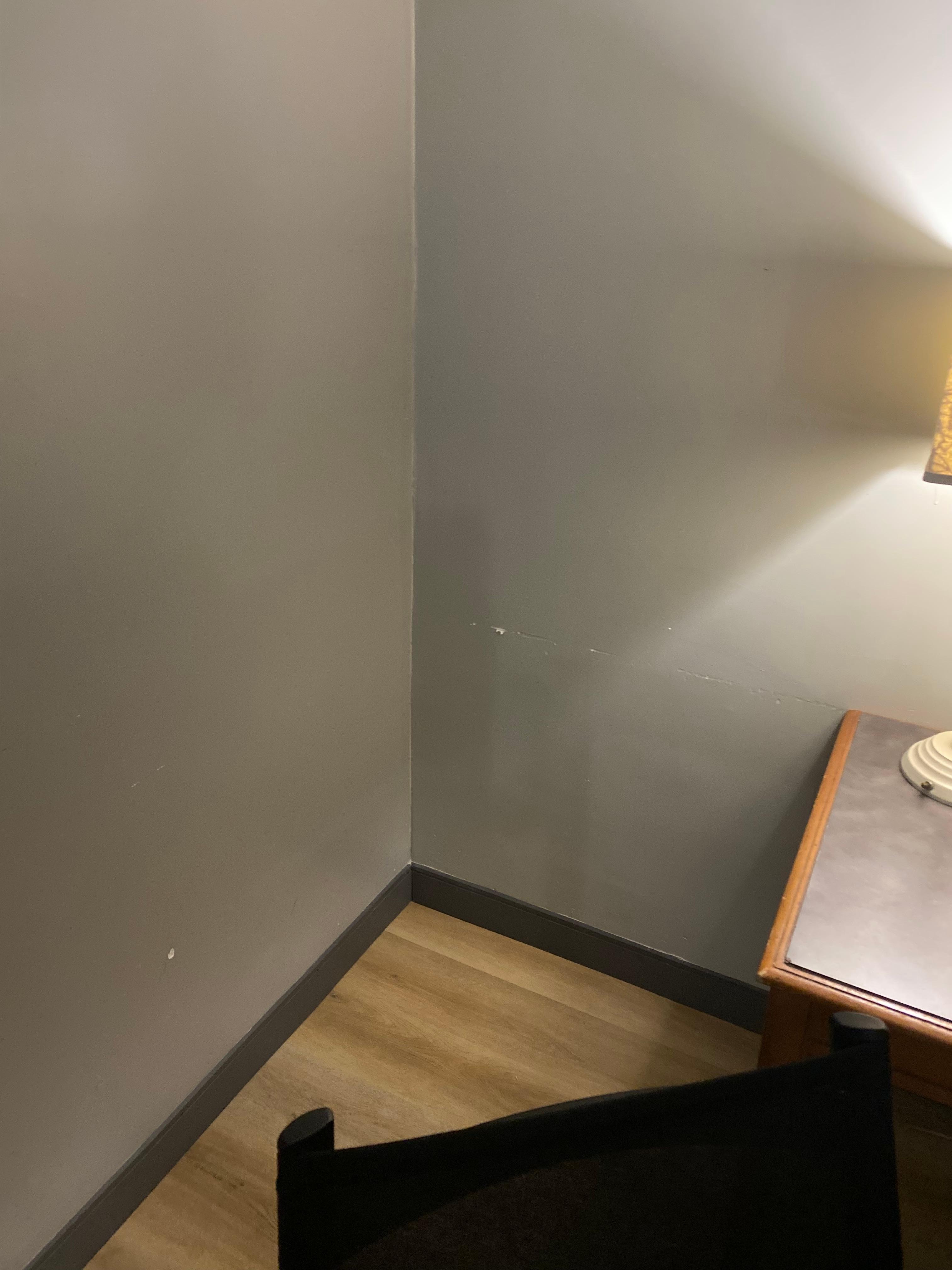 Water was from this wall to the bathroom 