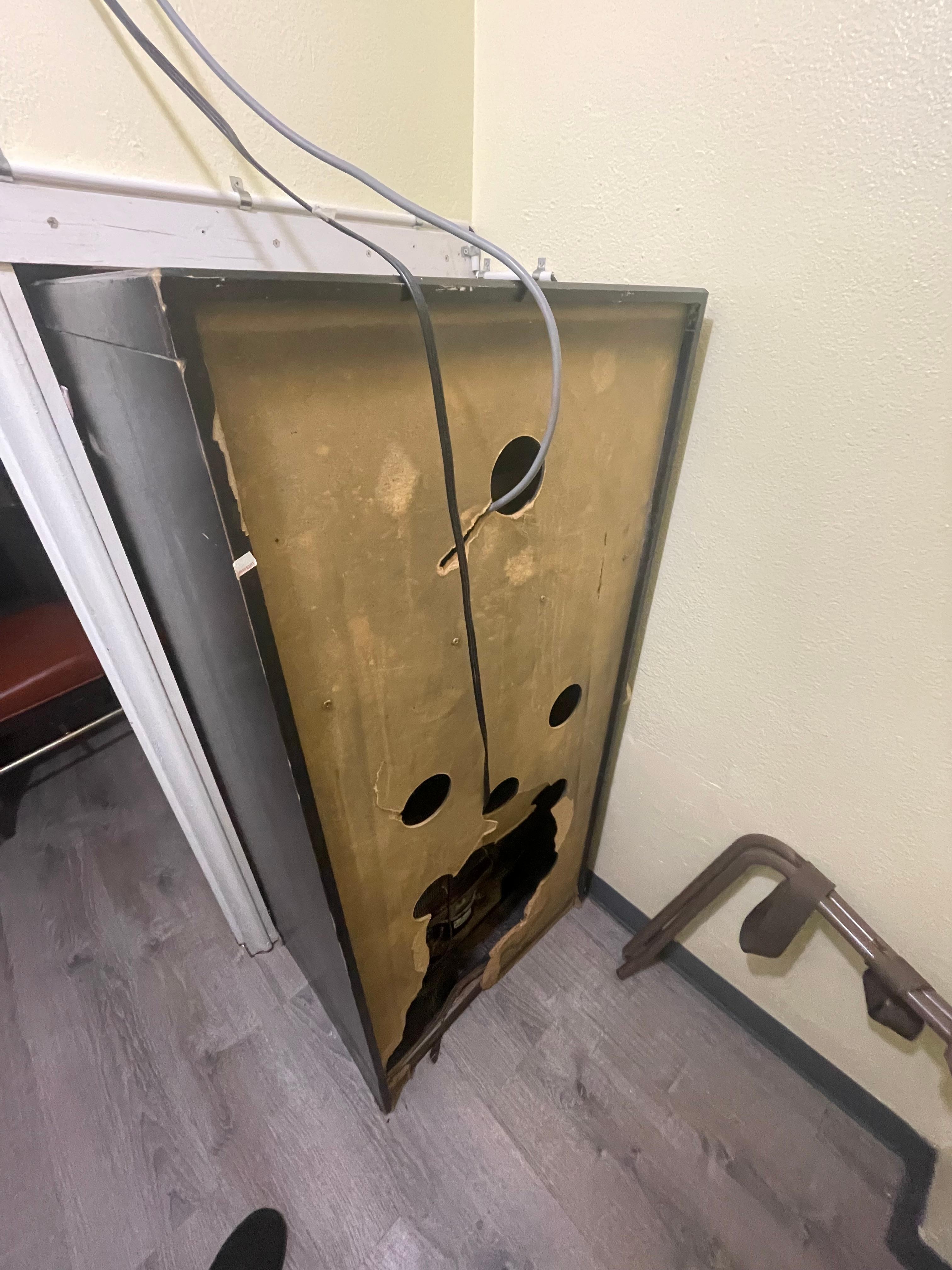 The back of the fridge / microwave cubbie