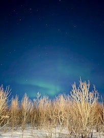 Northern Lights at hotel’s car park