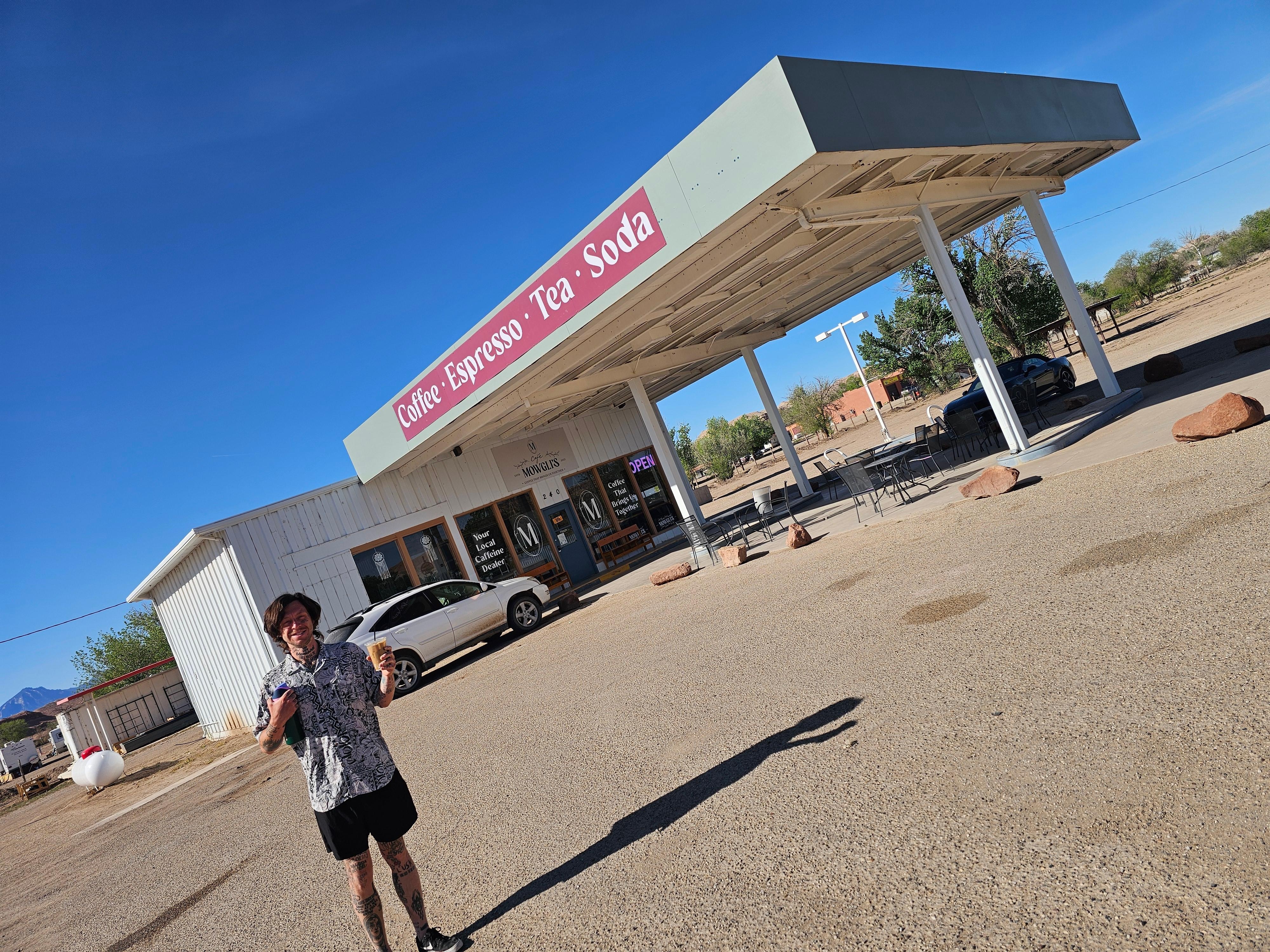 Coffee shop across the street