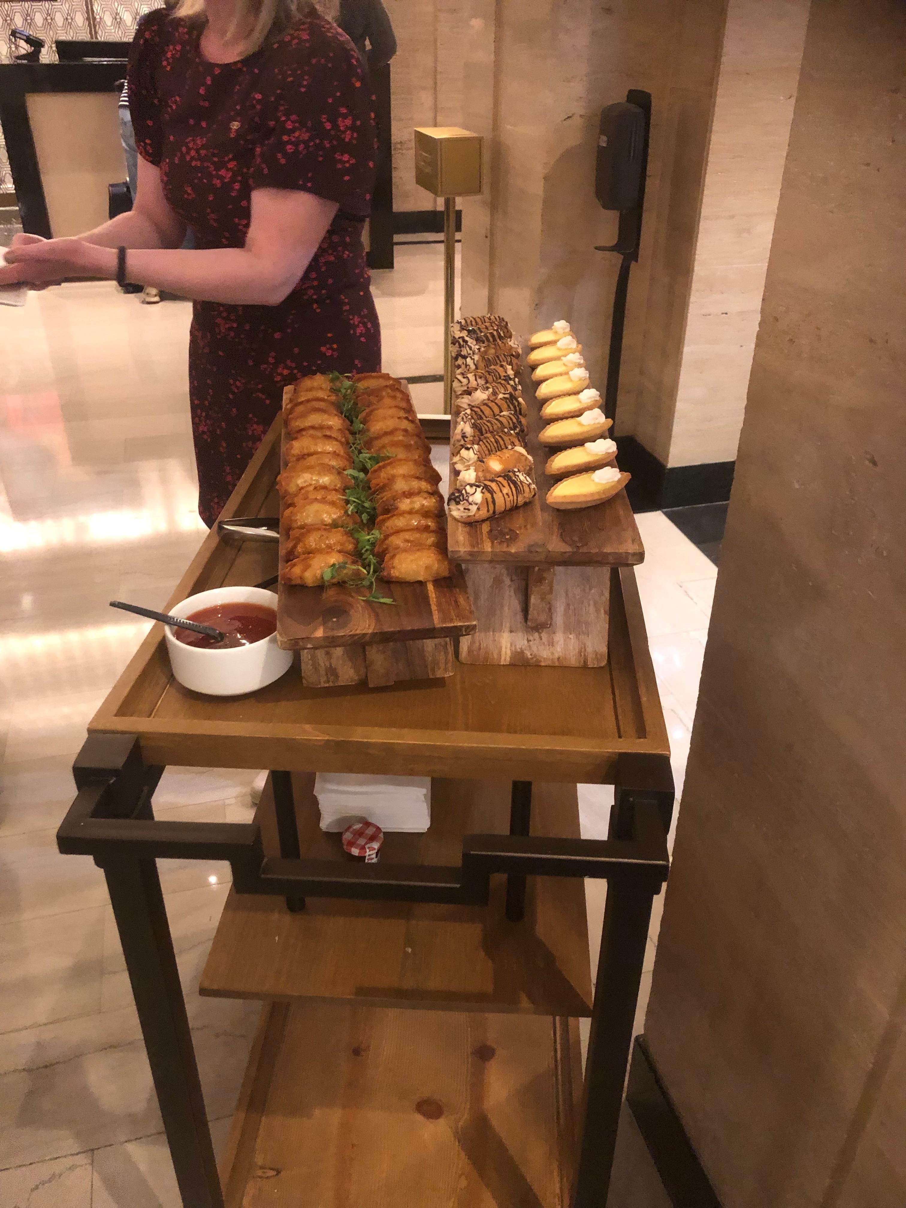 Afternoon finger foods, a lovely gesture 