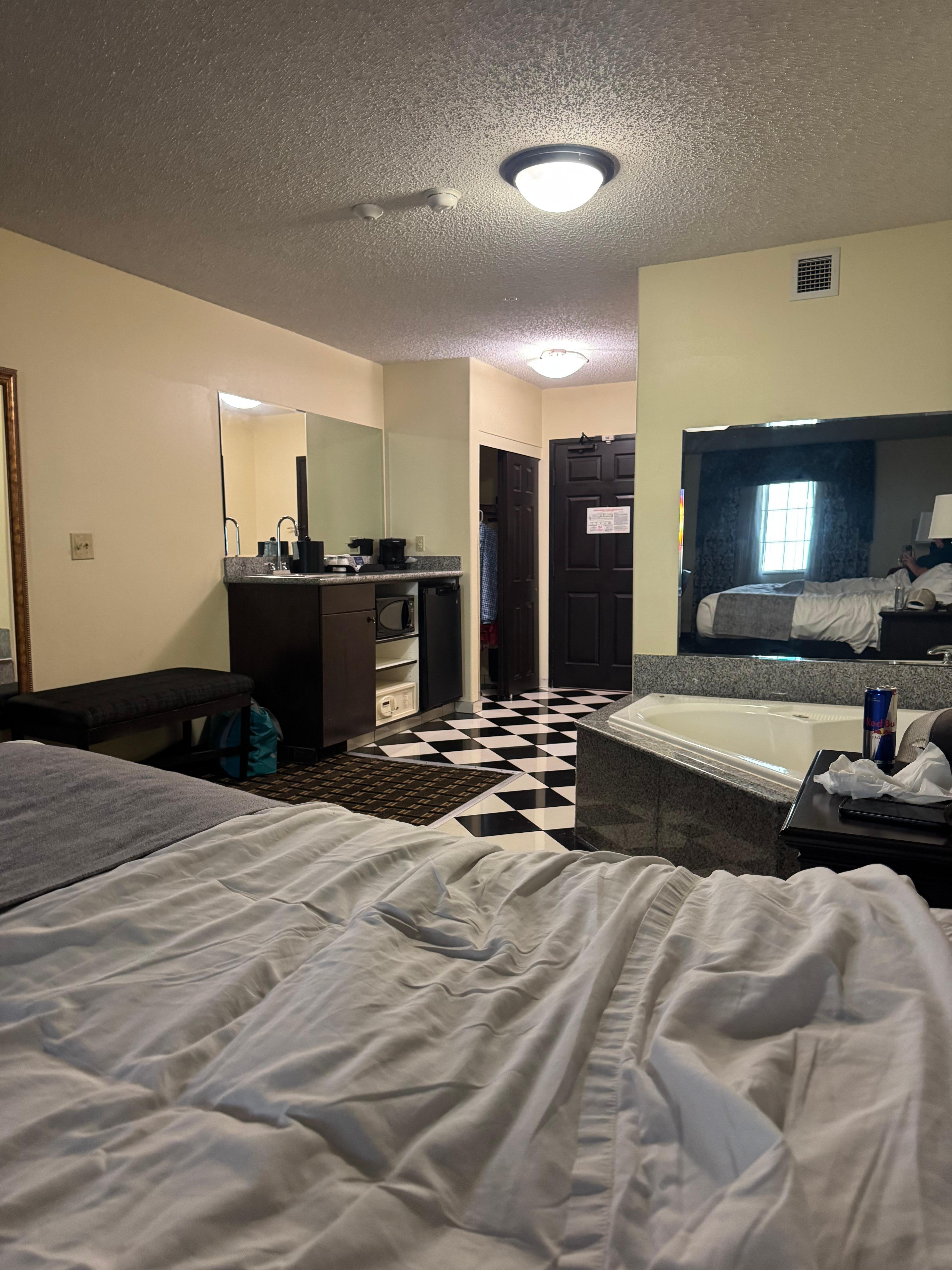 2nd floor room, King bed with whirlpool tub