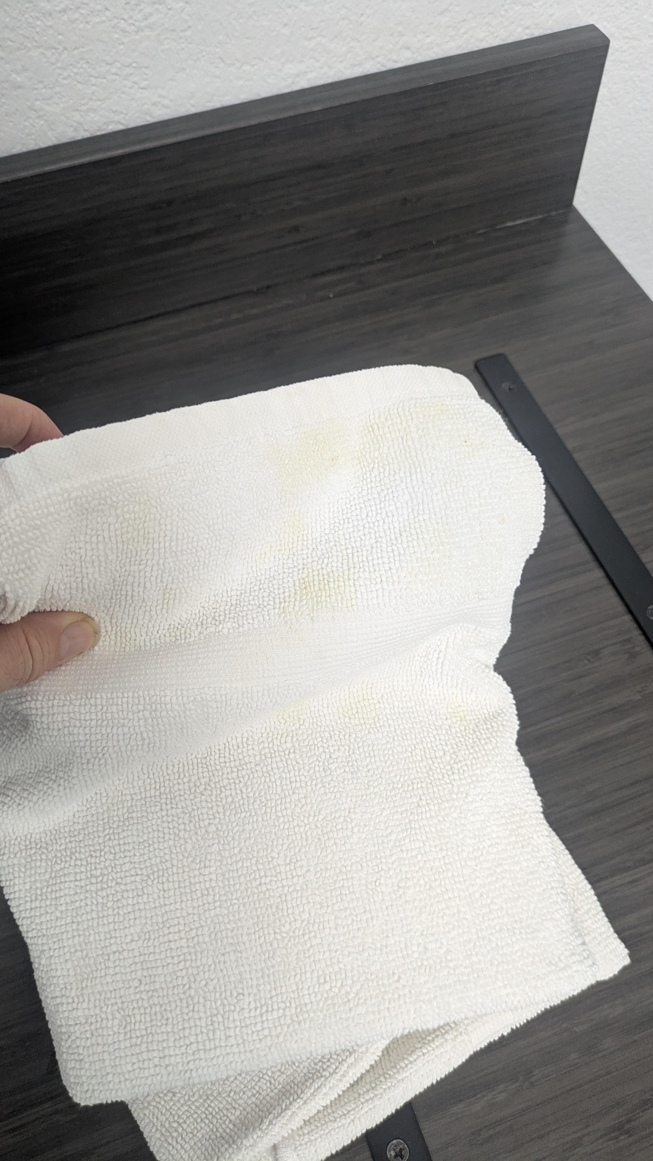 Yellow stained towel