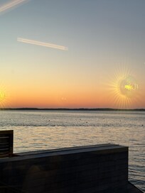 Le coucher de soleil depuis le restaurant