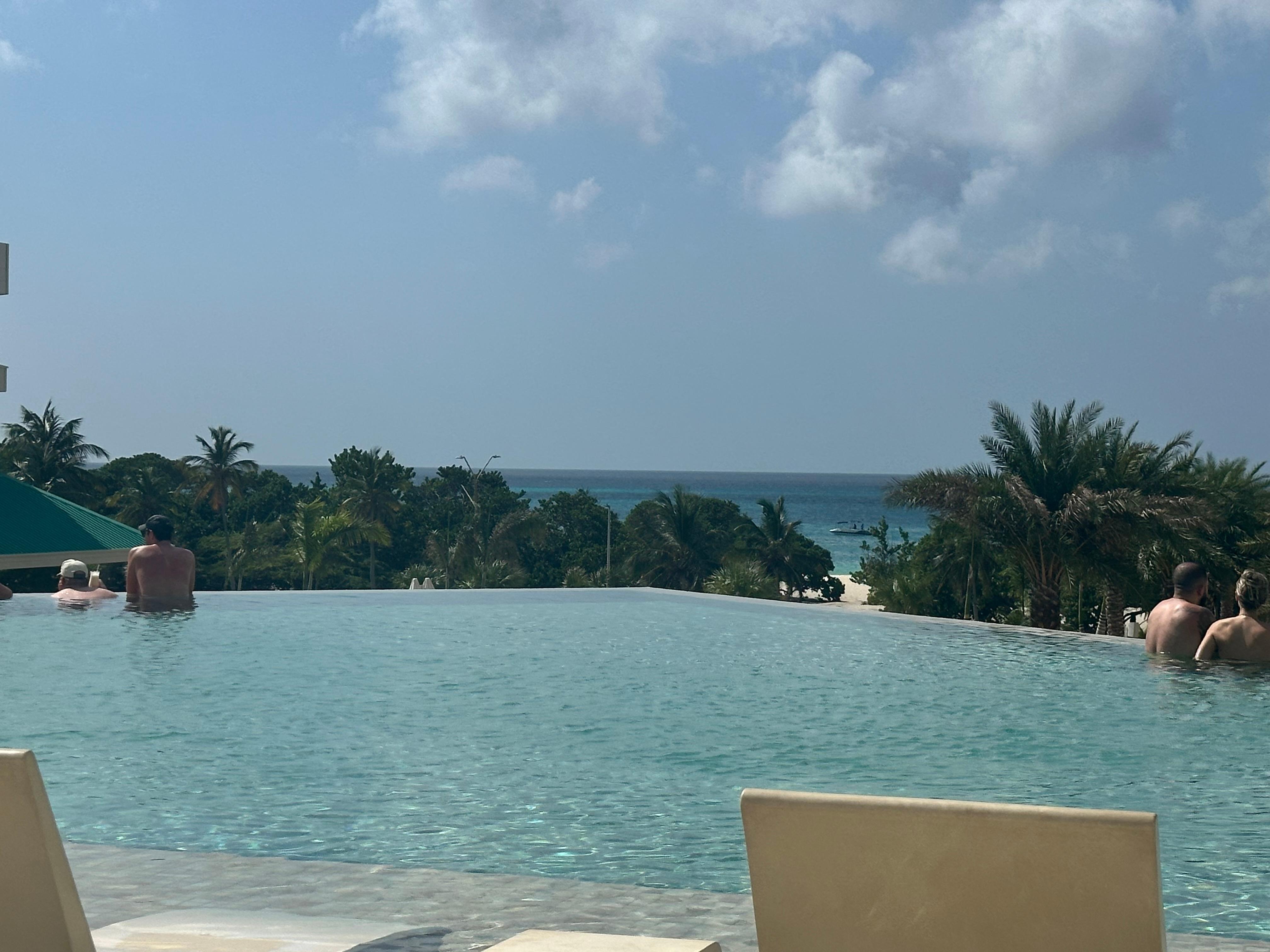 View of the adult infinity pool. 