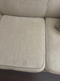 The couch is filthy