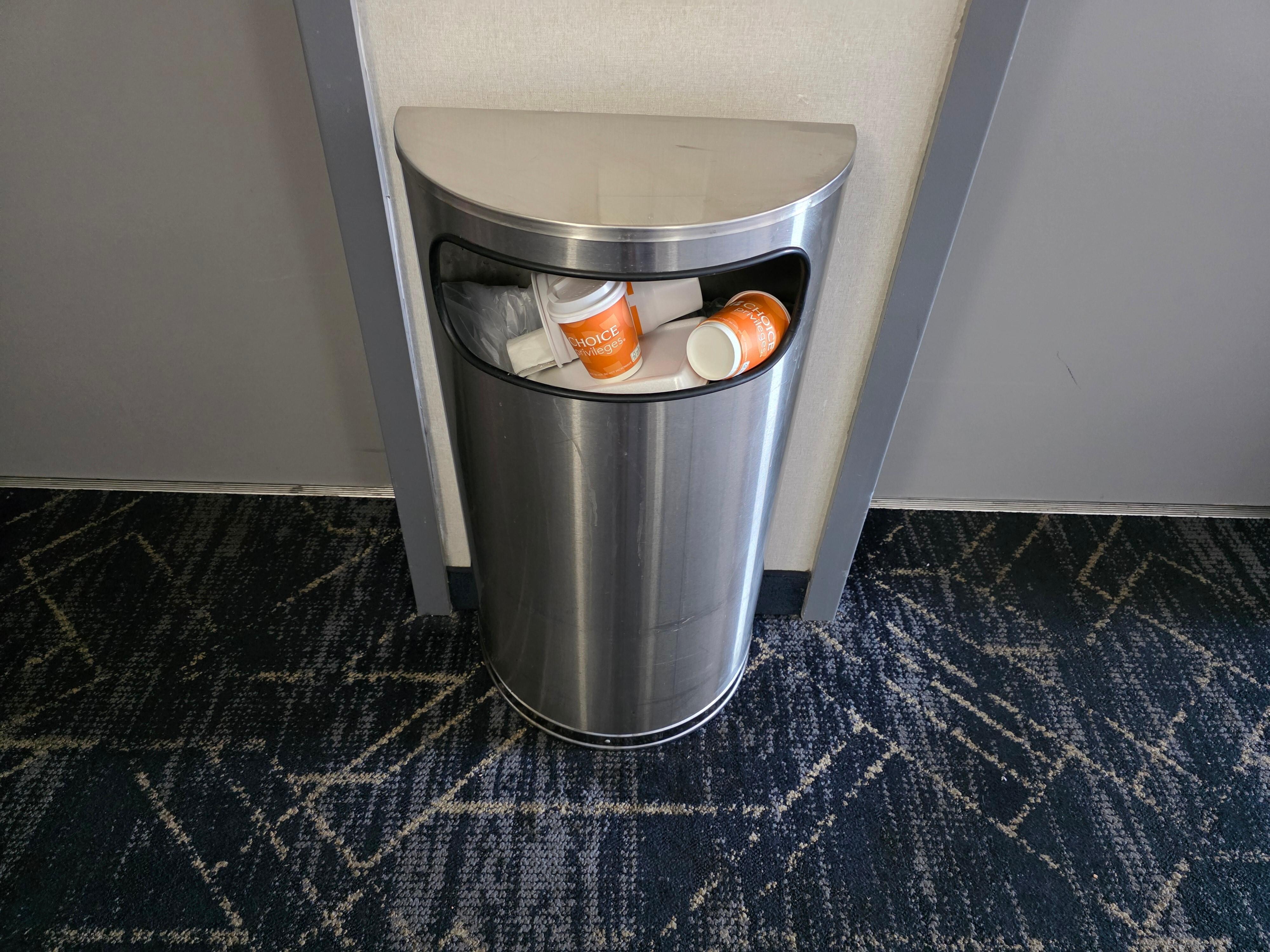 Trash full at 9am