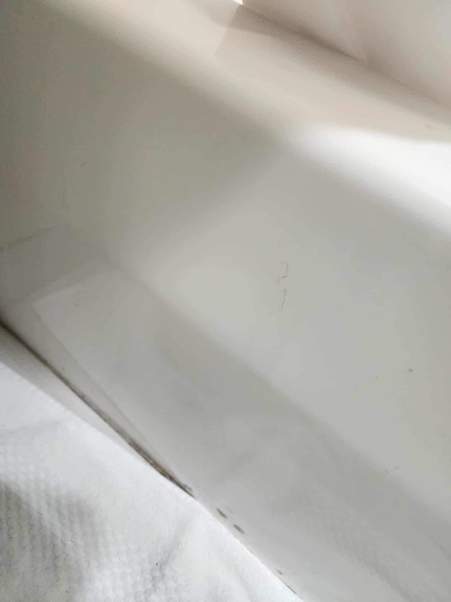 Hair on the side of the bathtub